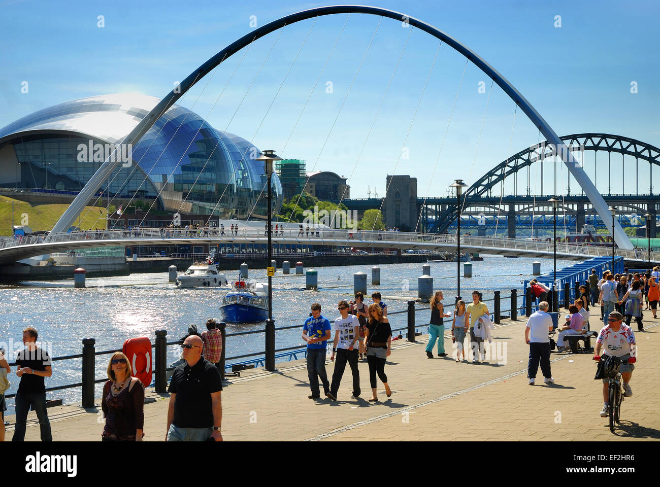 Gateshead millenium bridge boat hi-res stock photography and images - Alamy