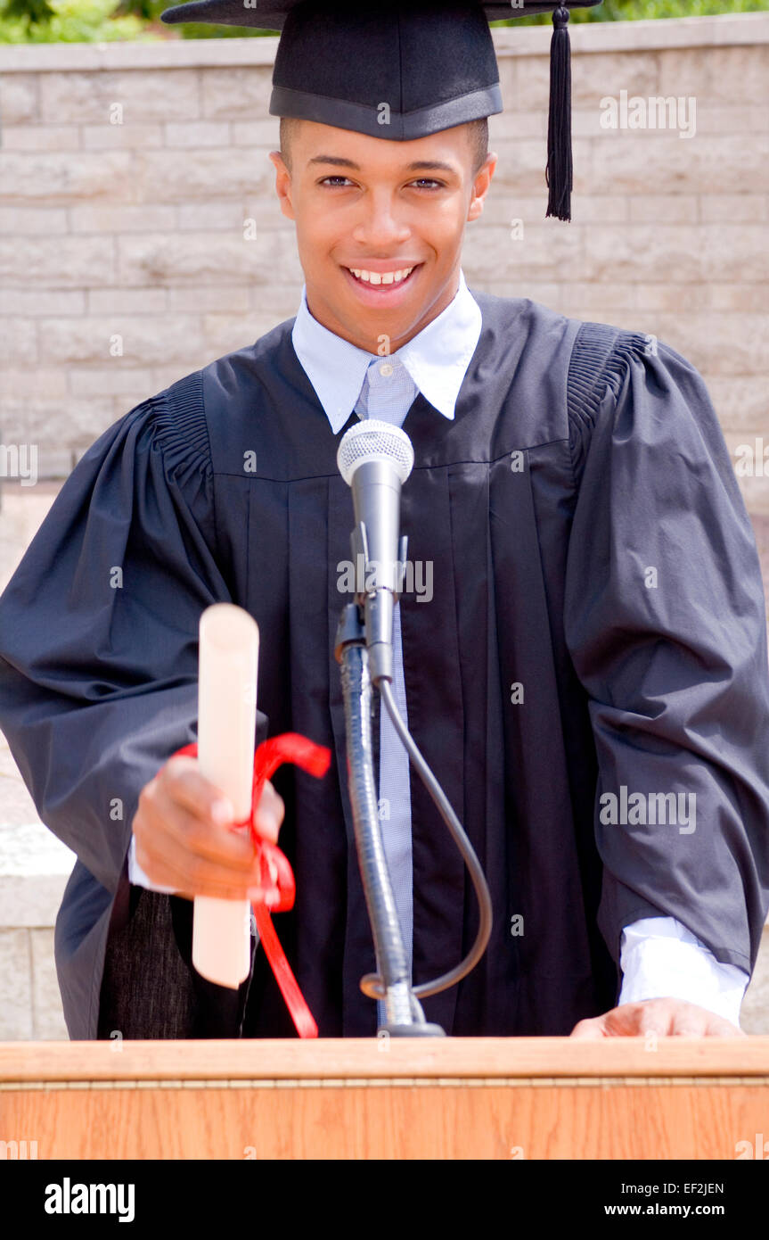 Graduation diplomas podium hi-res stock photography and images - Alamy