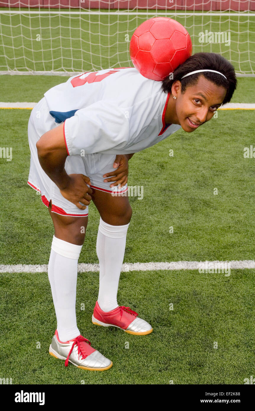 Soccer player on field Stock Photo - Alamy