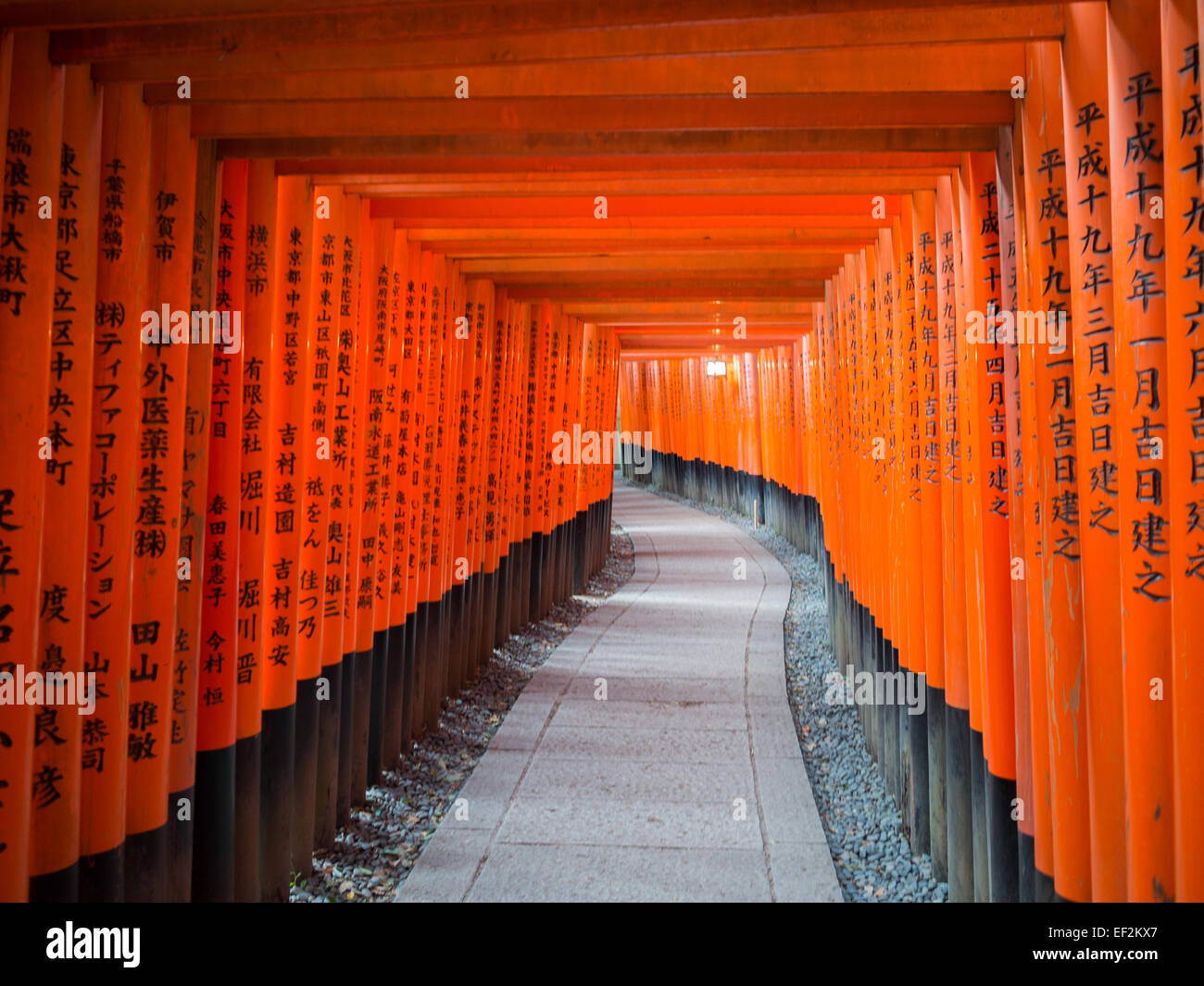 Fushimi-Inari-Taisha temple red tori tunnel Stock Photo - Alamy