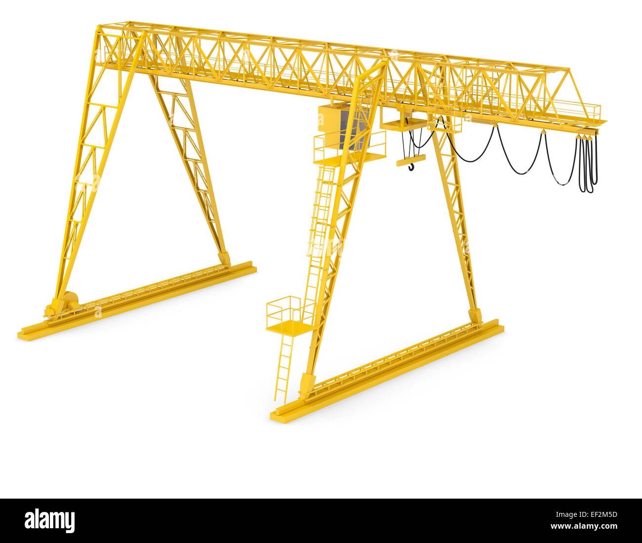 Yellow gantry bridge crane, half-turn Stock Photo - Alamy