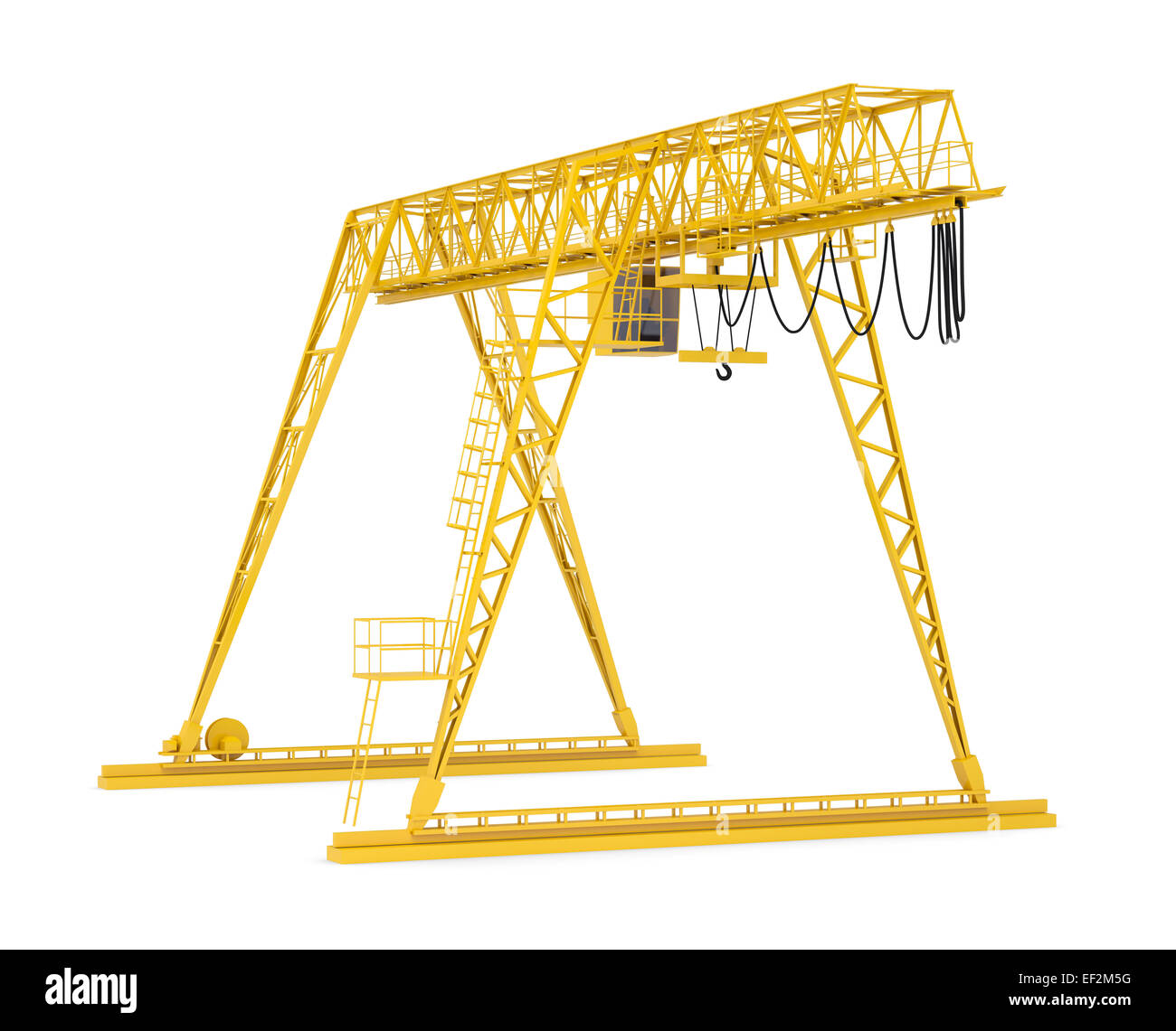 Yellow gantry bridge crane, half-turn Stock Photo - Alamy