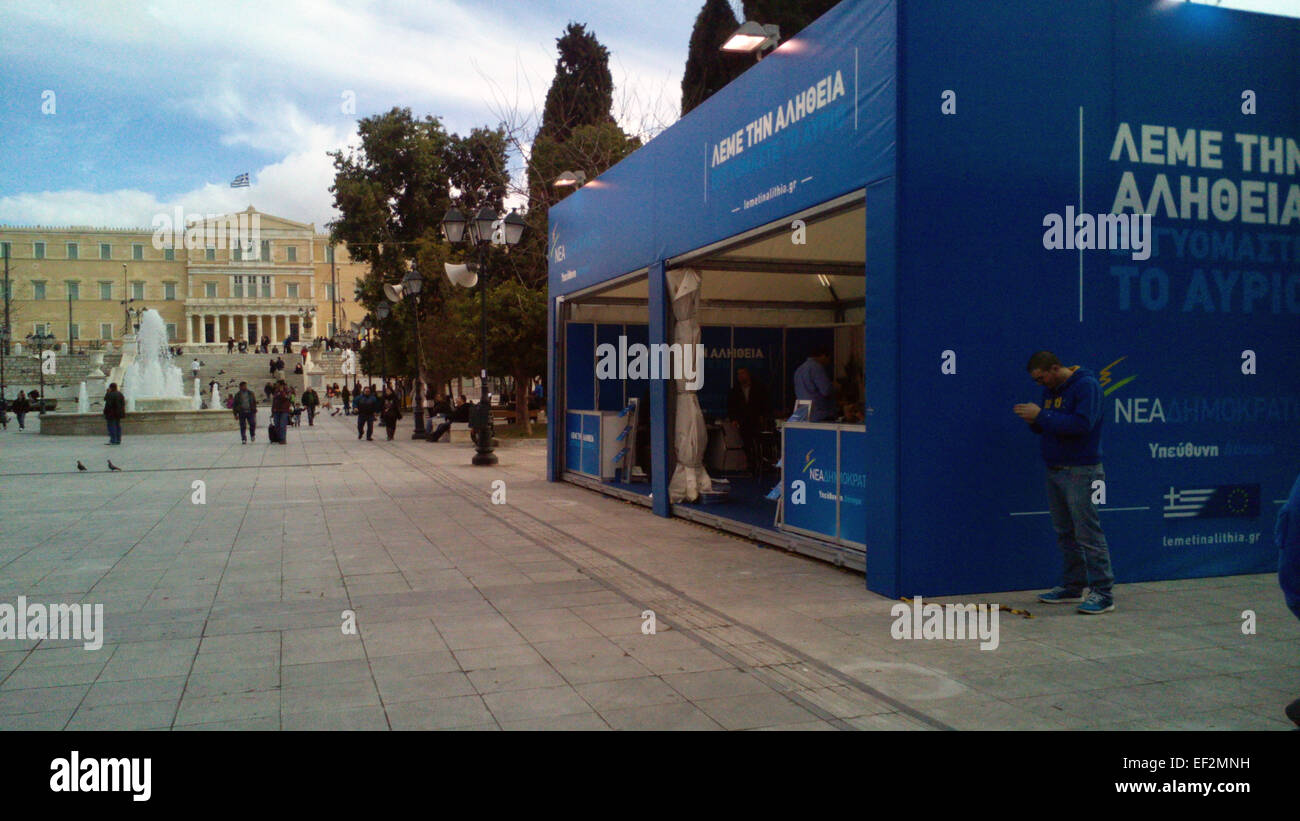 The major election booth of Governing Political party in Greece New ...