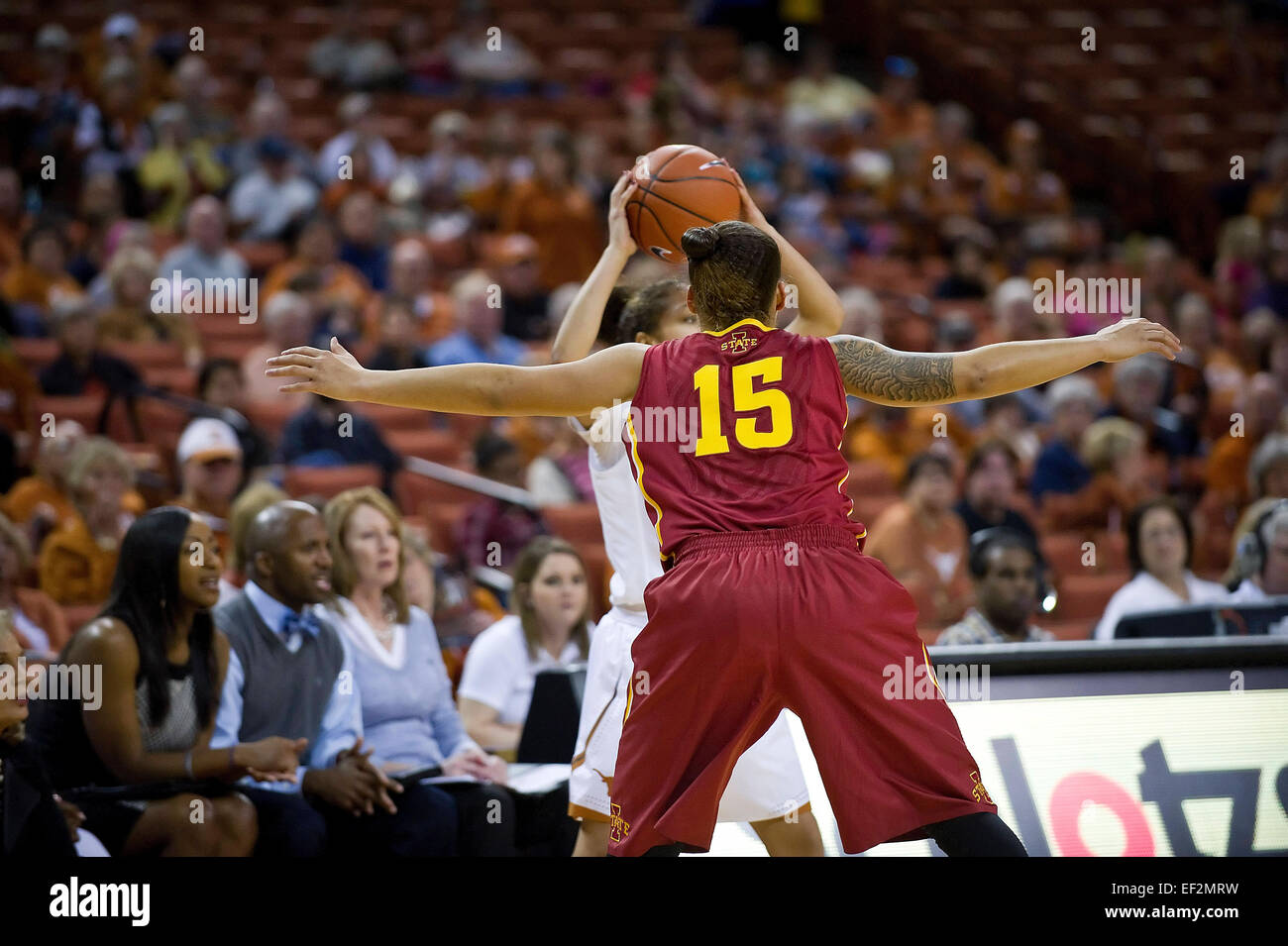 Tx. 25th Jan, 2015. Iowa State Nicole Blaskowsky #15 in action during ...