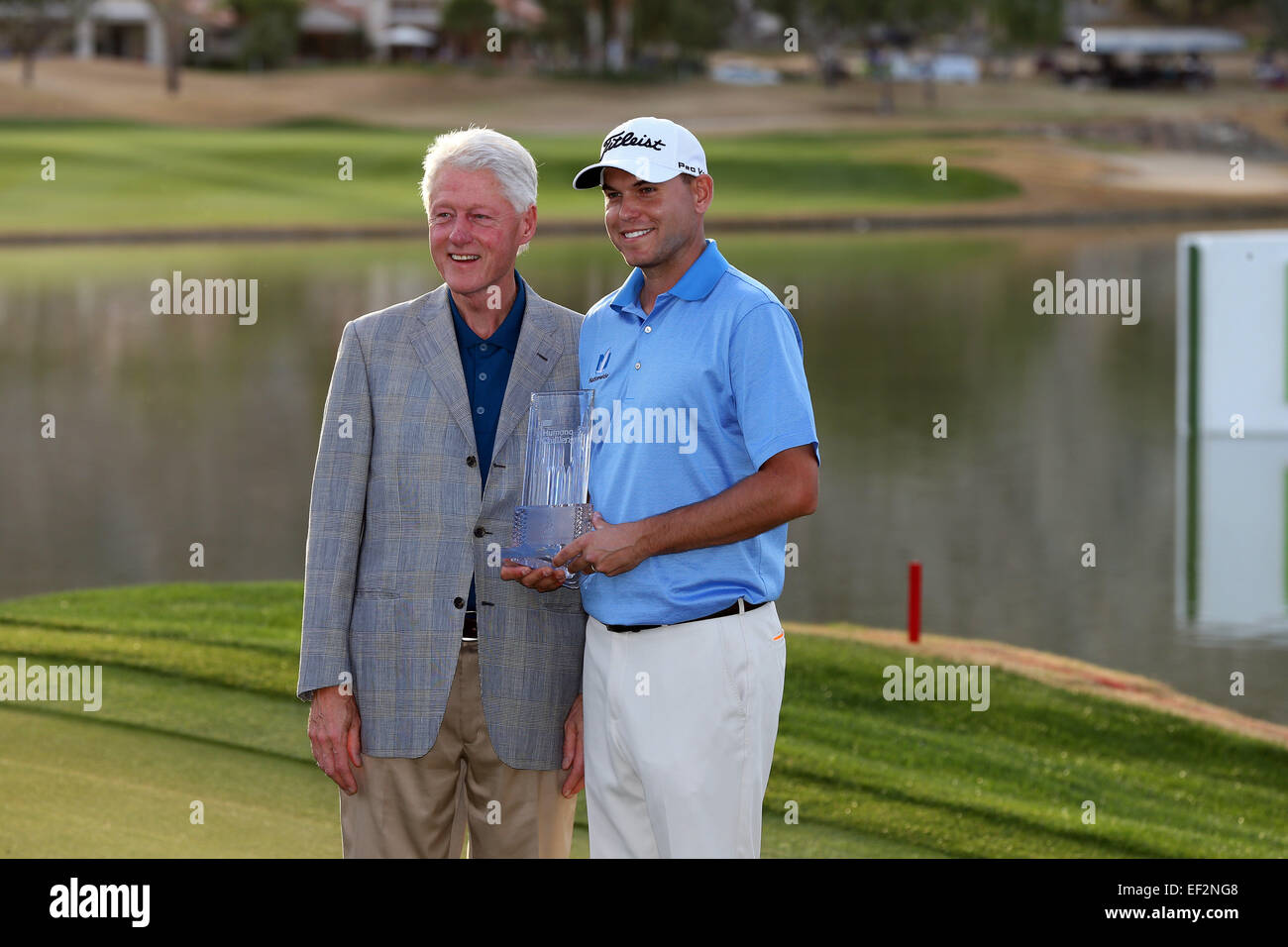 La Quinta, California, USA. January 25, 2015 Bill Haas poses with ...