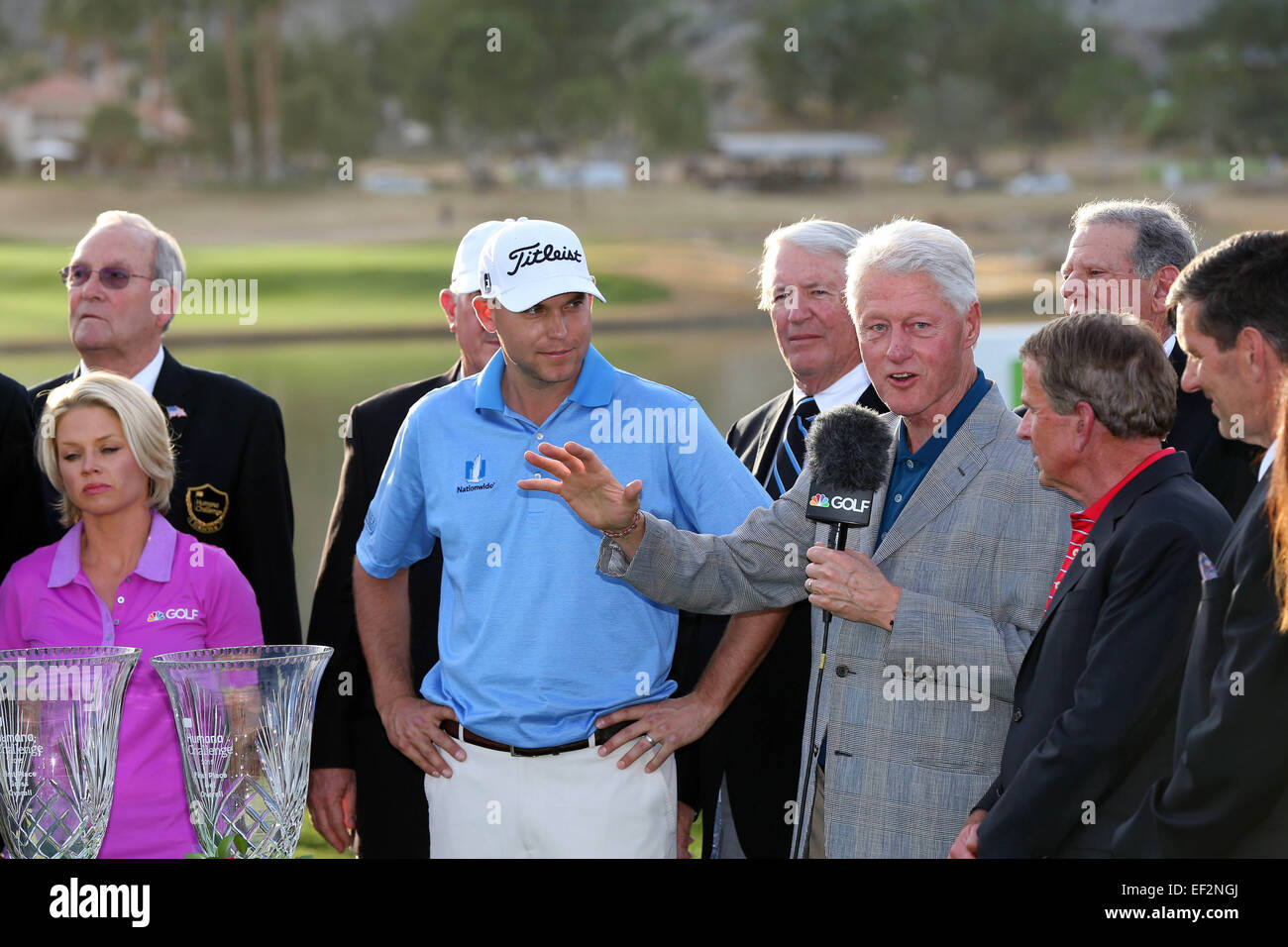 La Quinta, California, USA. January 25, 2015 Bill Haas with former U.S ...