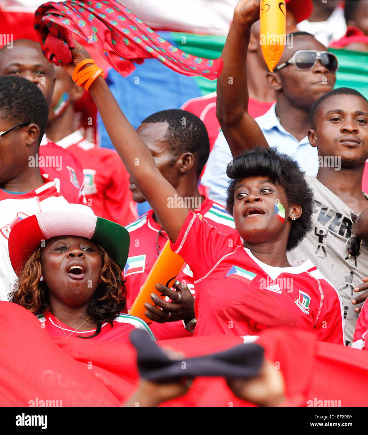 Bata, Equatorial Guinea. 25th Jan, 2015. Fans of Equatorial Guinea ...