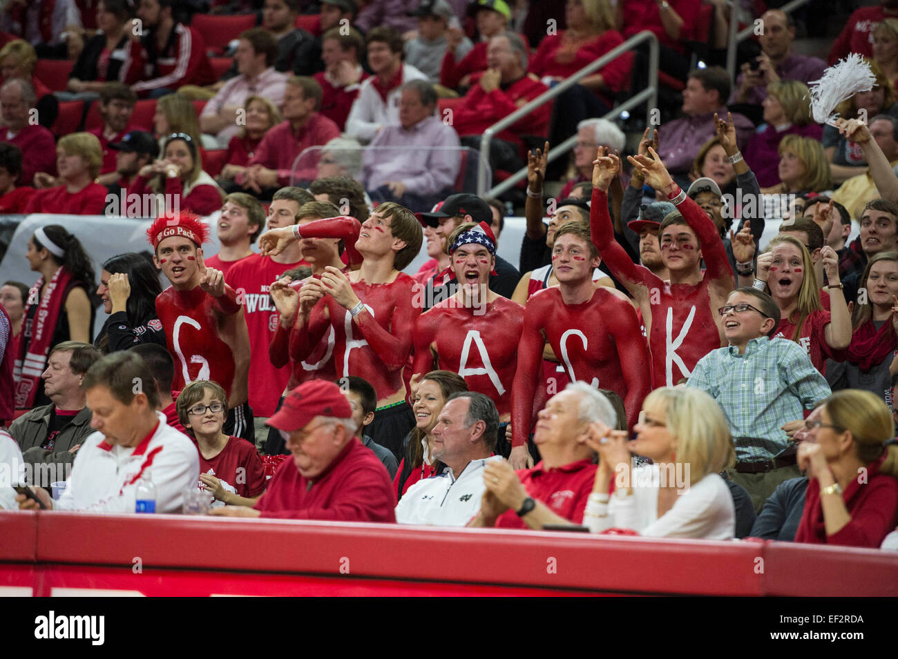 Raleigh, NC, USA. 25th Jan, 2015. NC State fans during the NCAA ...
