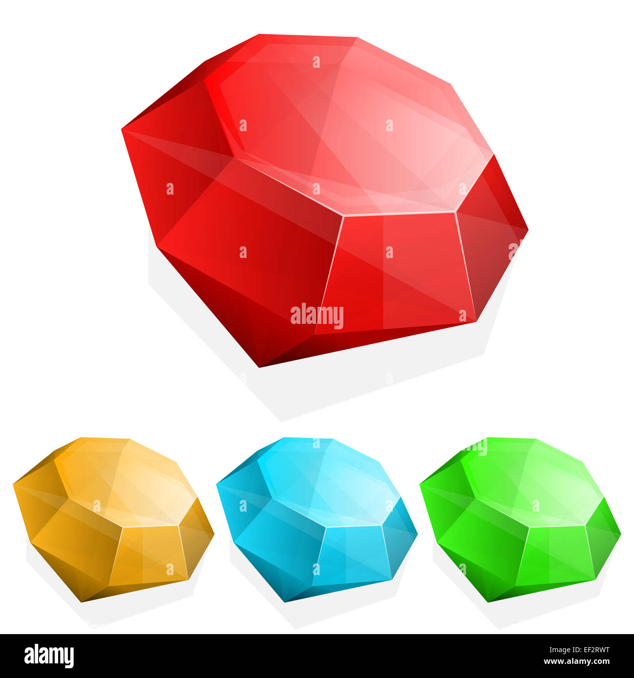 Set of gems in different color Stock Photo - Alamy