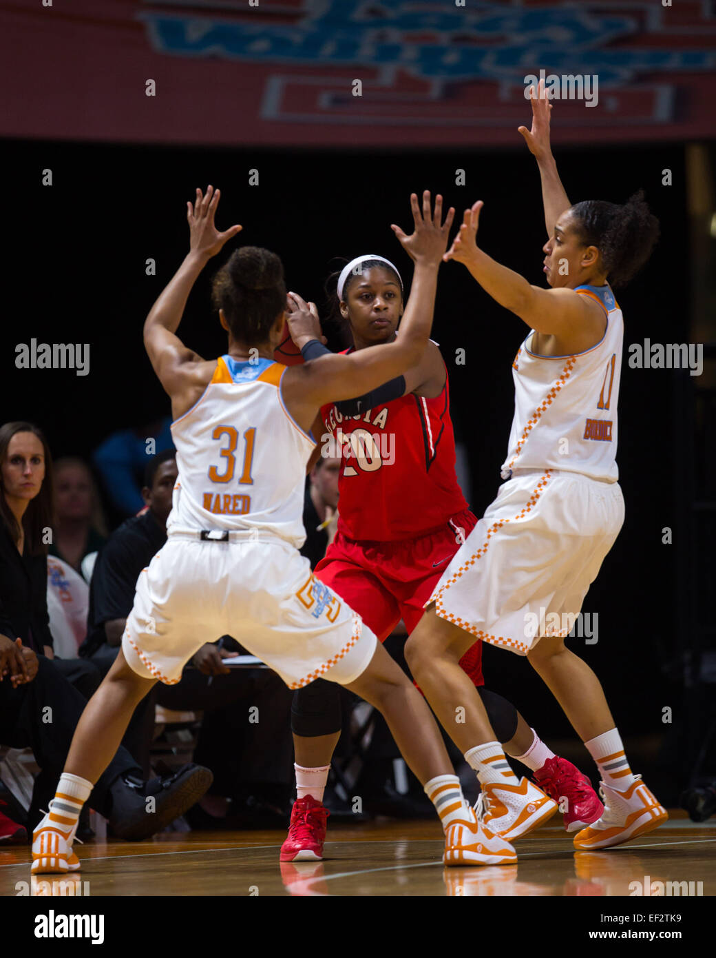 January 25, 2015: Jaime Nared #31 and Cierra Burdick #11 of the ...