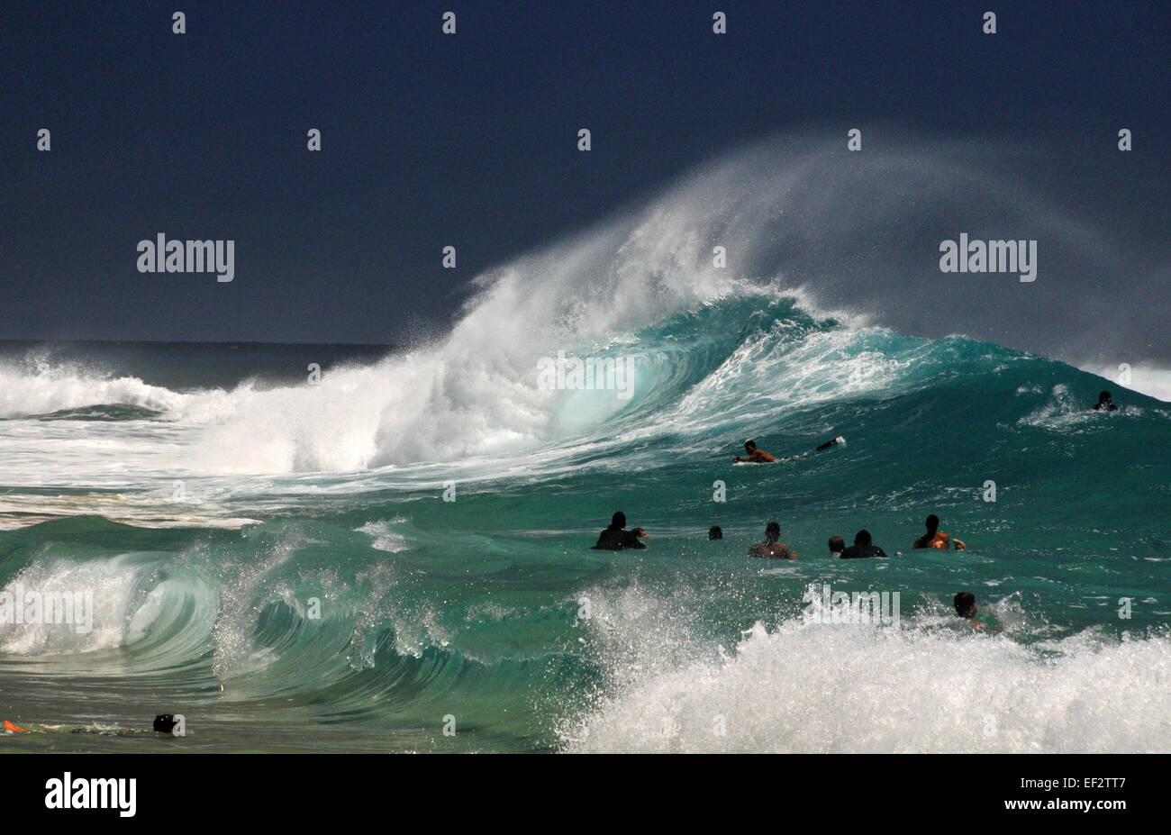 Giant swell at Sandy's beach, Oahu, Hawaii Stock Photo - Alamy