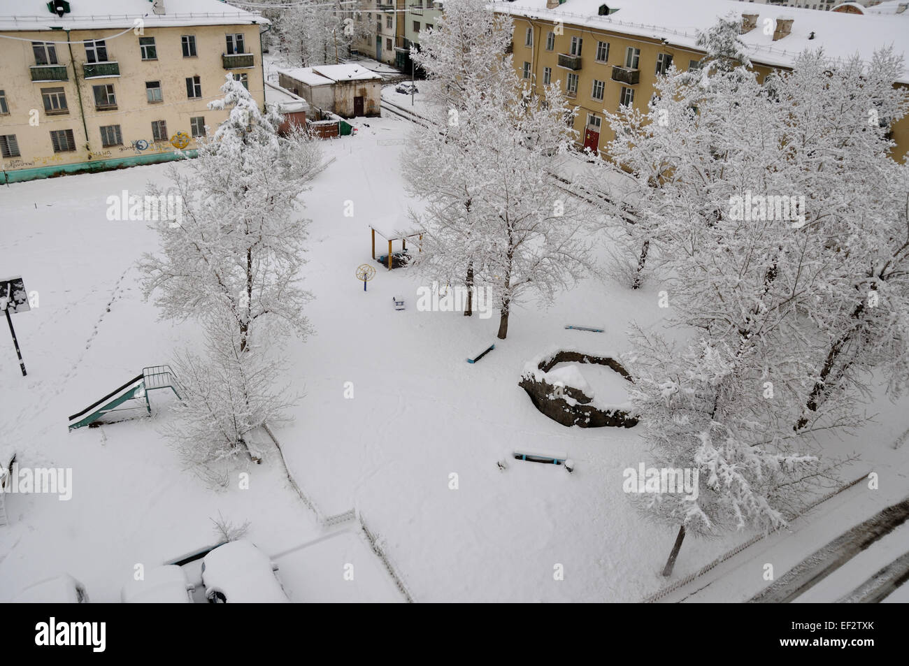 Winter Snow in Mongolia Stock Photo - Alamy