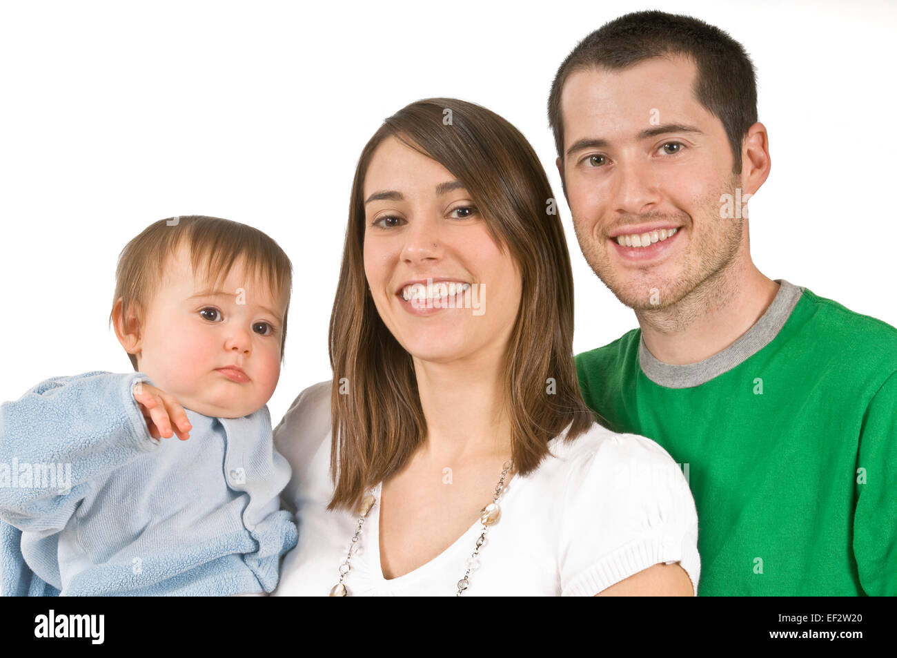 Portrait of young parents and their baby Stock Photo - Alamy