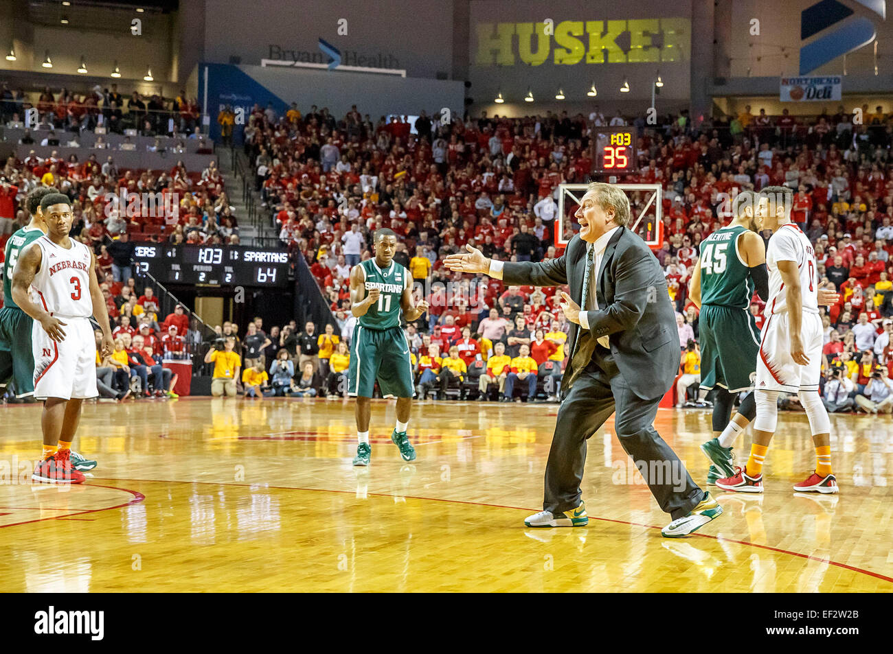 Lincoln, NE USA. 24th Jan, 2015. Michigan State Spartans head coach Tom ...