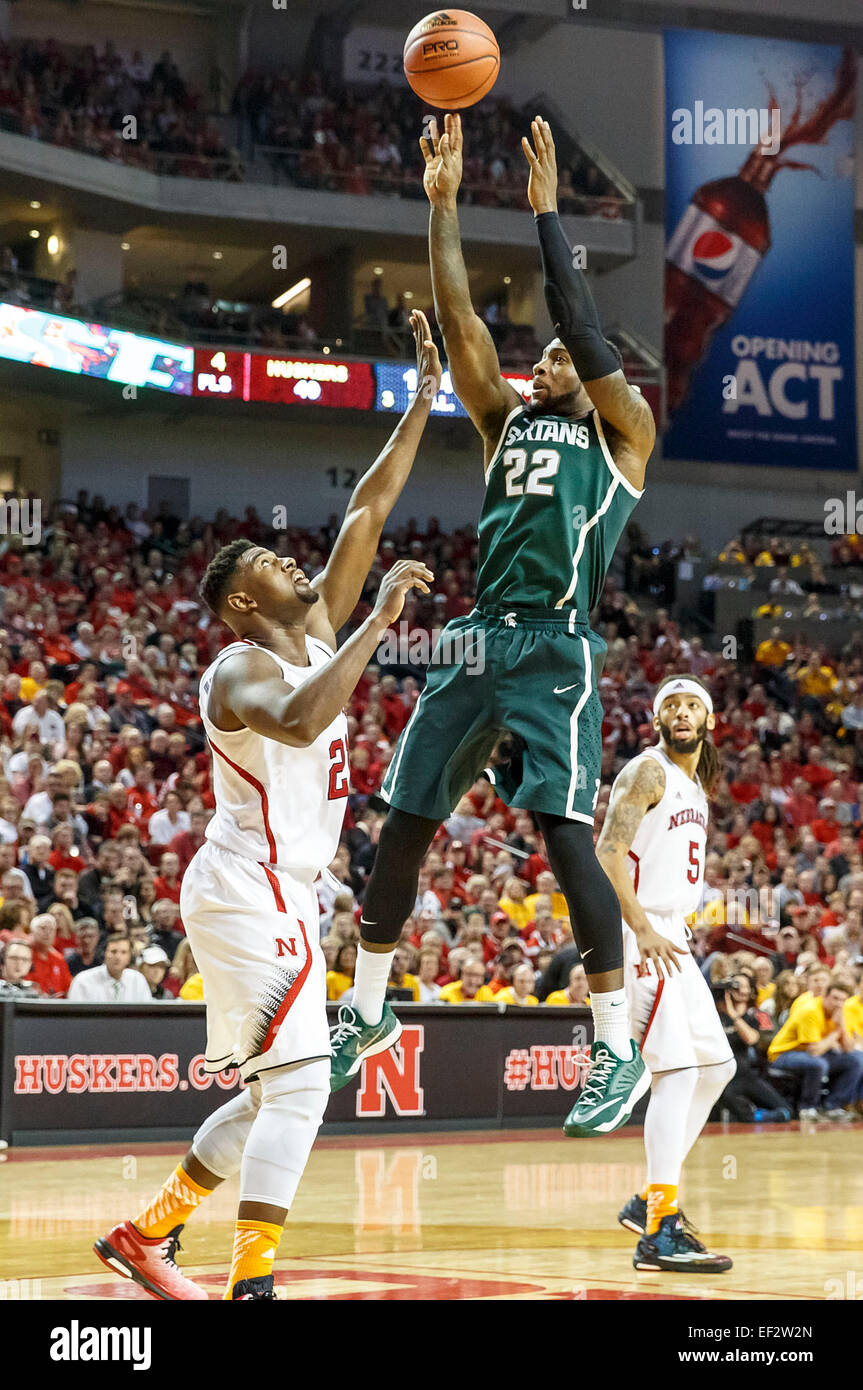 Lincoln, NE USA. 24th Jan, 2015. Michigan State Spartans guard/forward ...