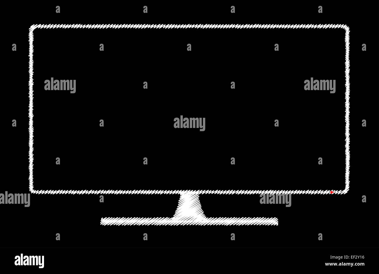 A TV or computer screen drawn on a blackboard Stock Photo - Alamy