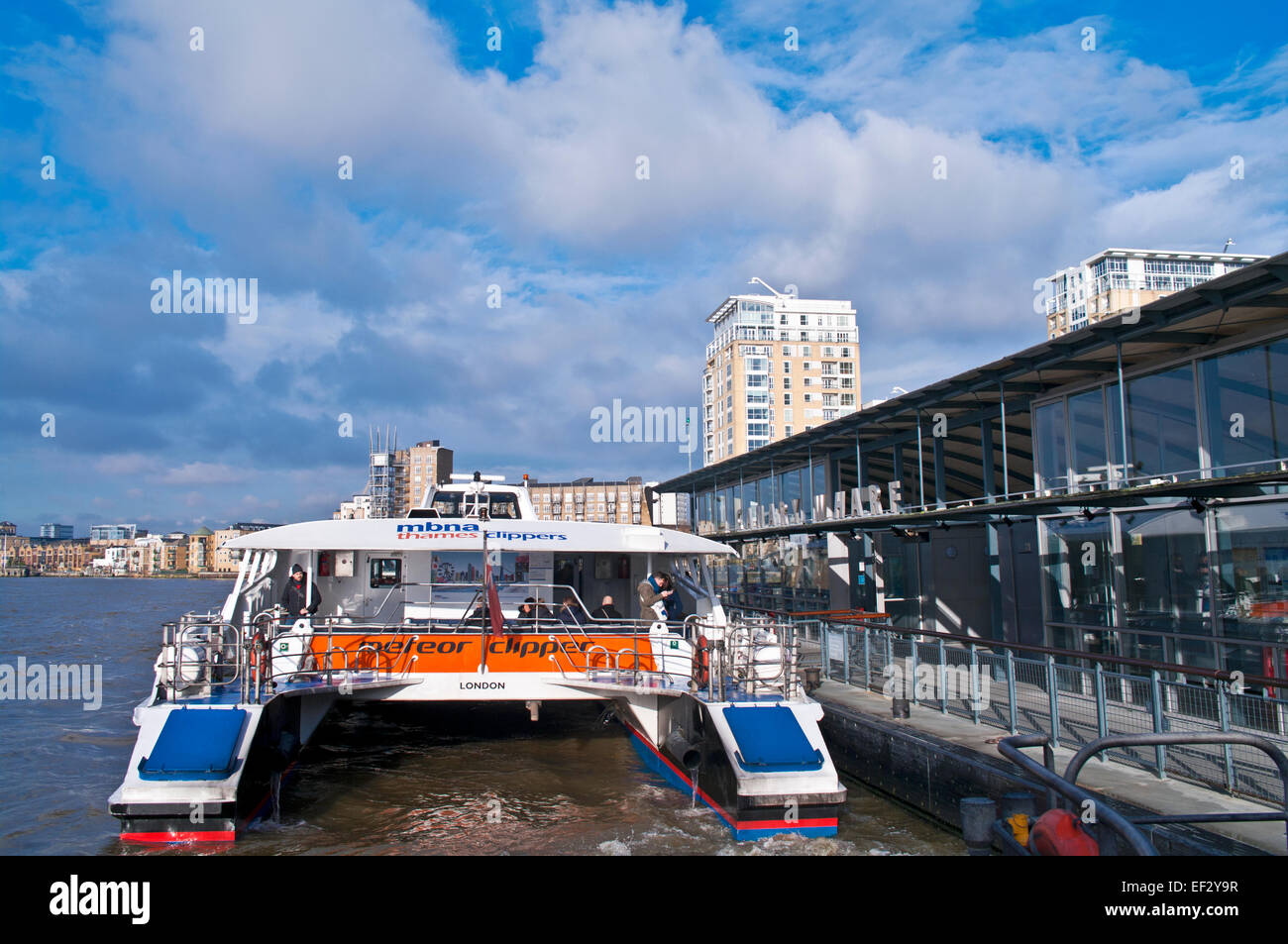 Commuter and tourist river bus service: the Thames Clipper "Meteor" at ...