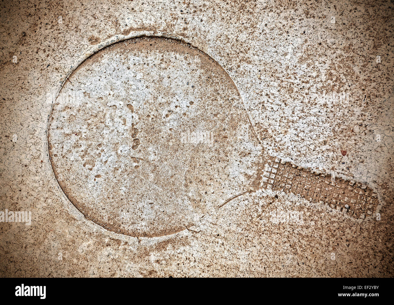 Grainy retro filtered sport background made of paddle imprint Stock ...