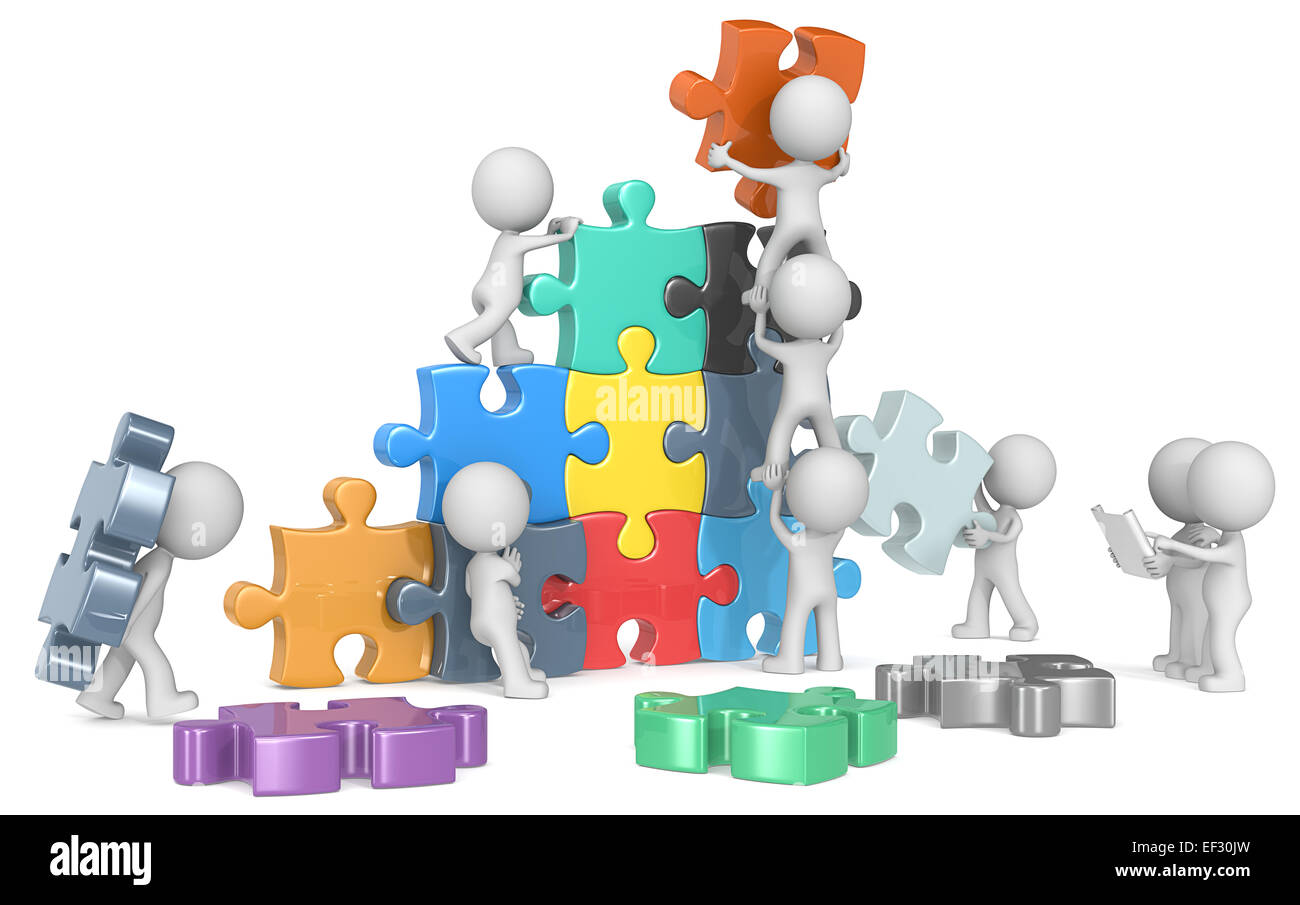 The Team. The dude x 9 building colorful puzzle from blueprint Stock ...