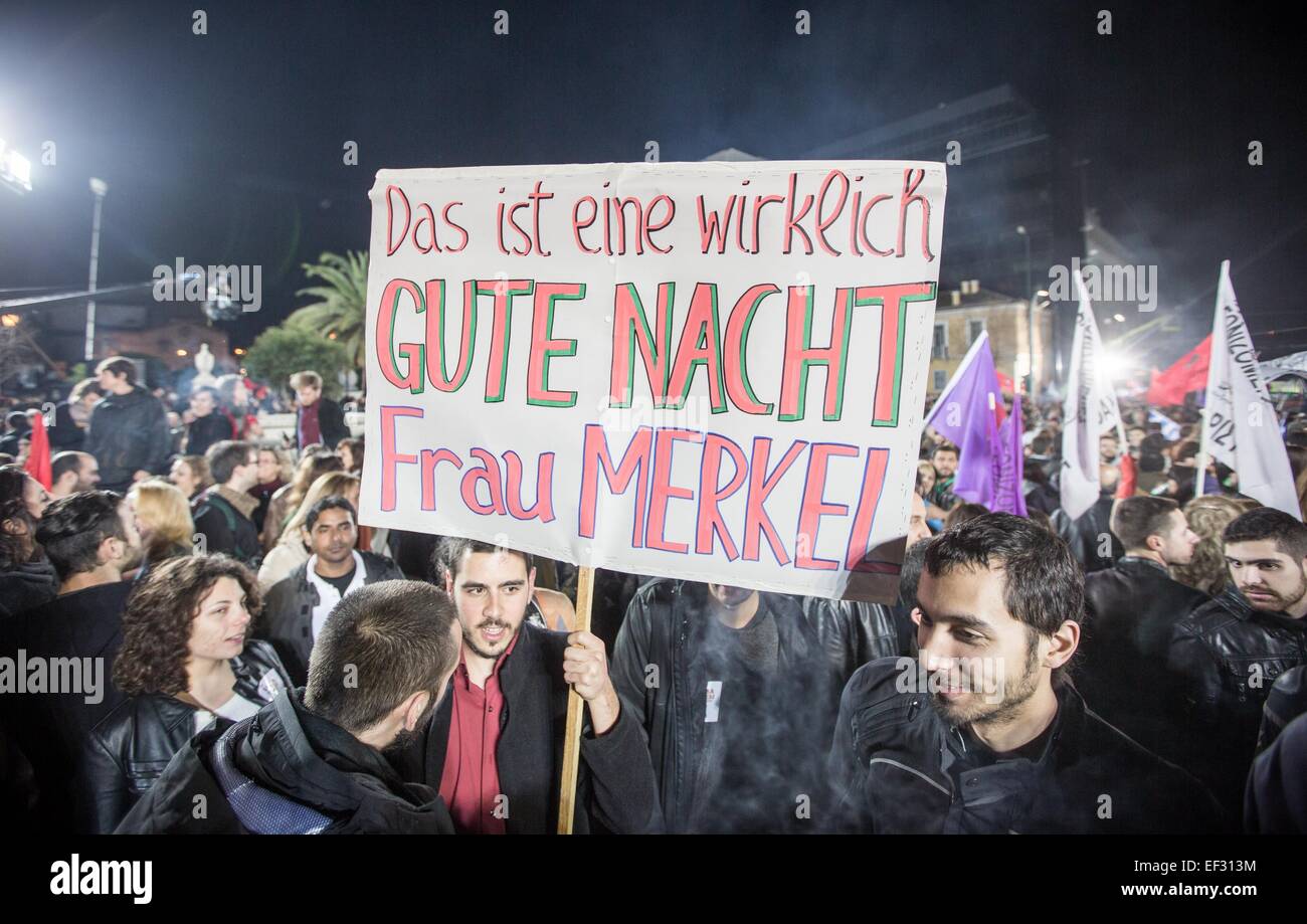 A Poster with the Slogan "Good Night Ms. Merkel" (Das ist eine wirklich ...