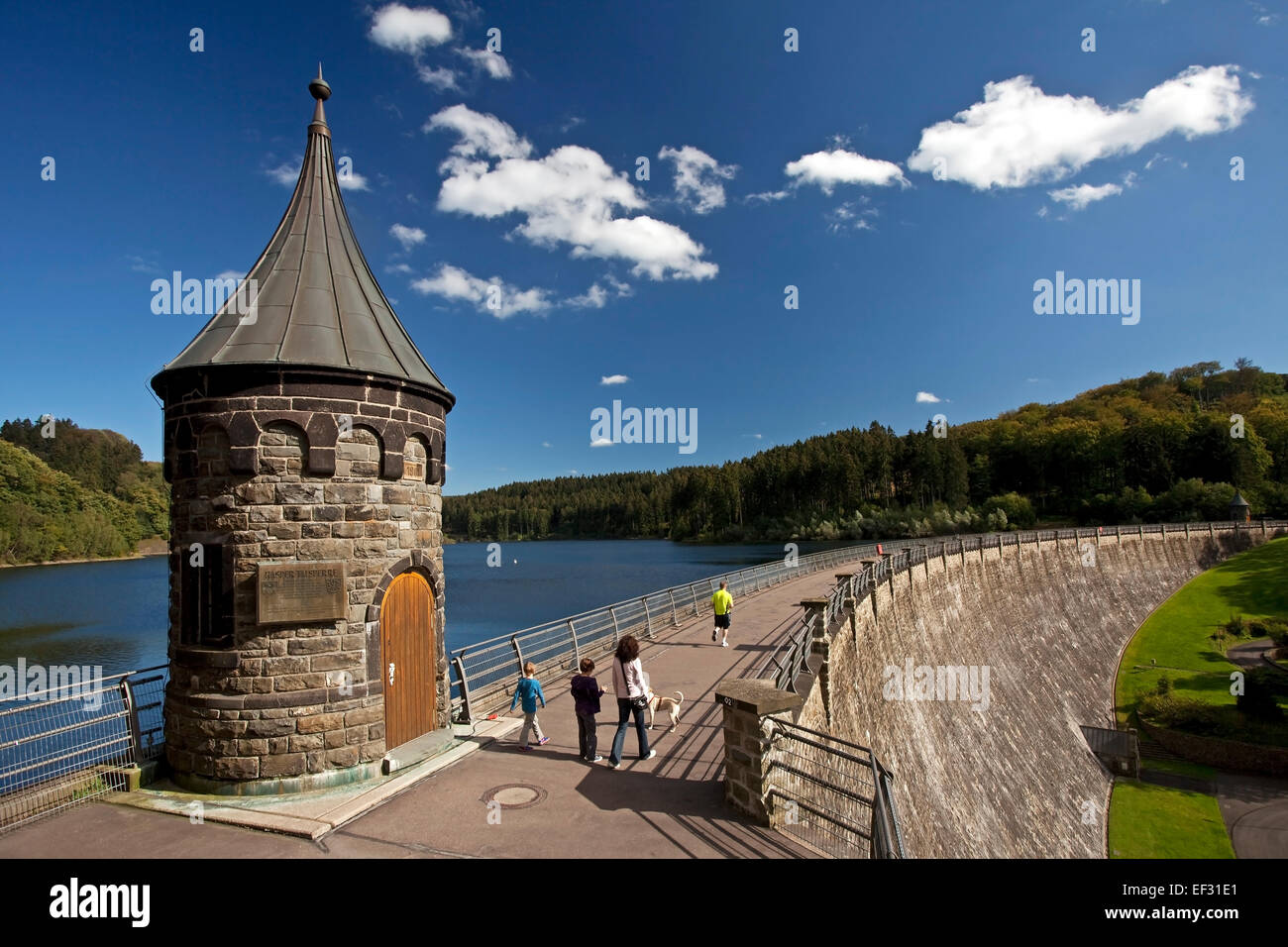 Hasper Talsperre or Haspertalsperre dam, Hagen, Ruhr district, North ...
