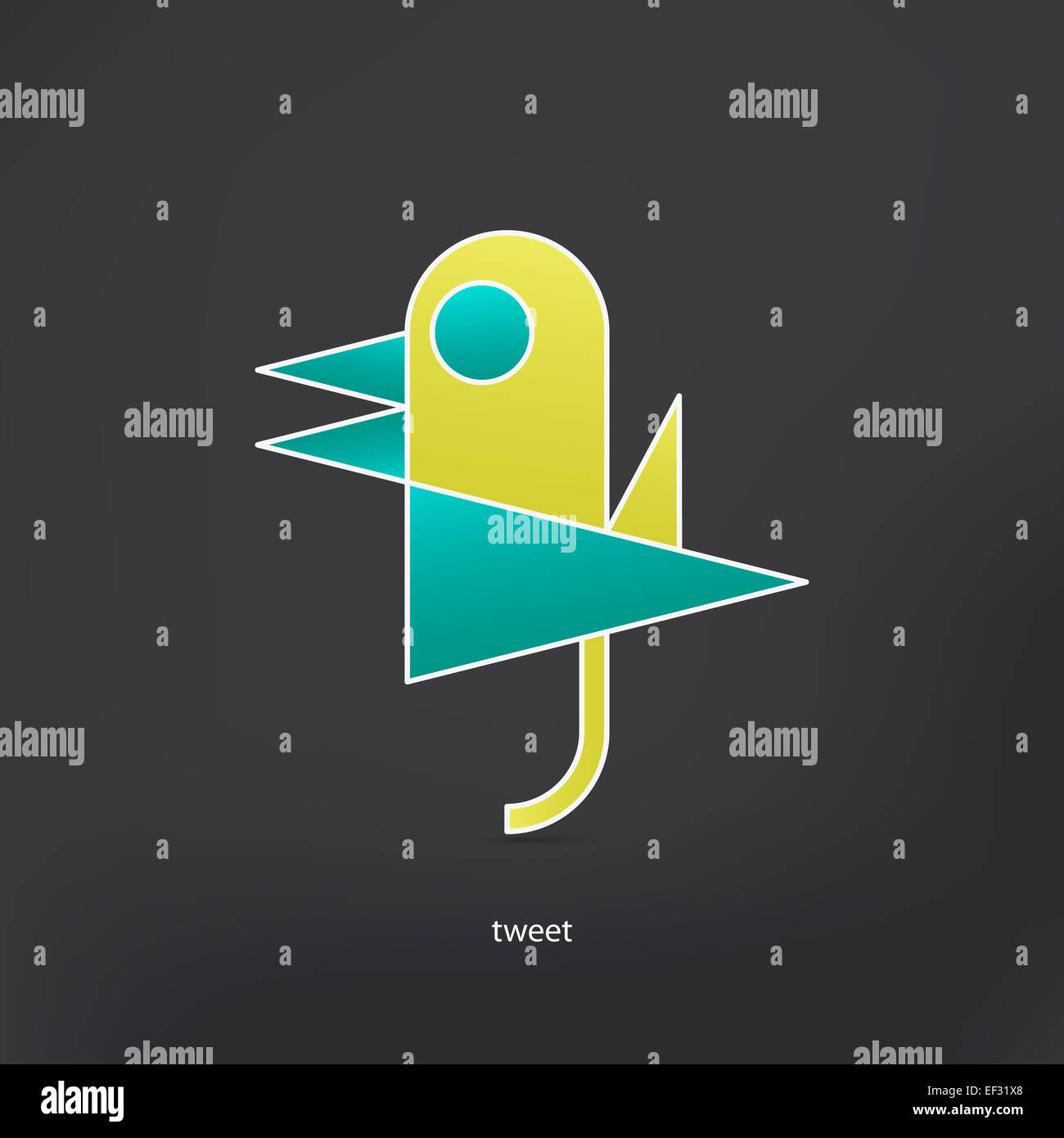 cartoon style chicken icon. colorful twitter bird design Stock Photo ...