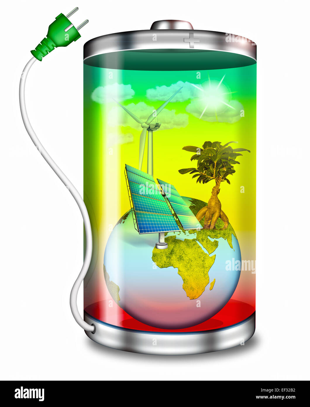 Rechargeable battery, battery, renewable Energie, illustration Stock ...