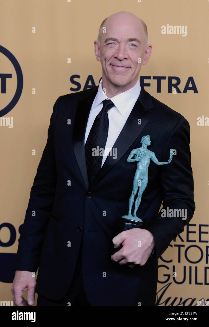 Los Angeles, California, USA. 25th Jan, 2015. Actor J.K. Simmons wins ...