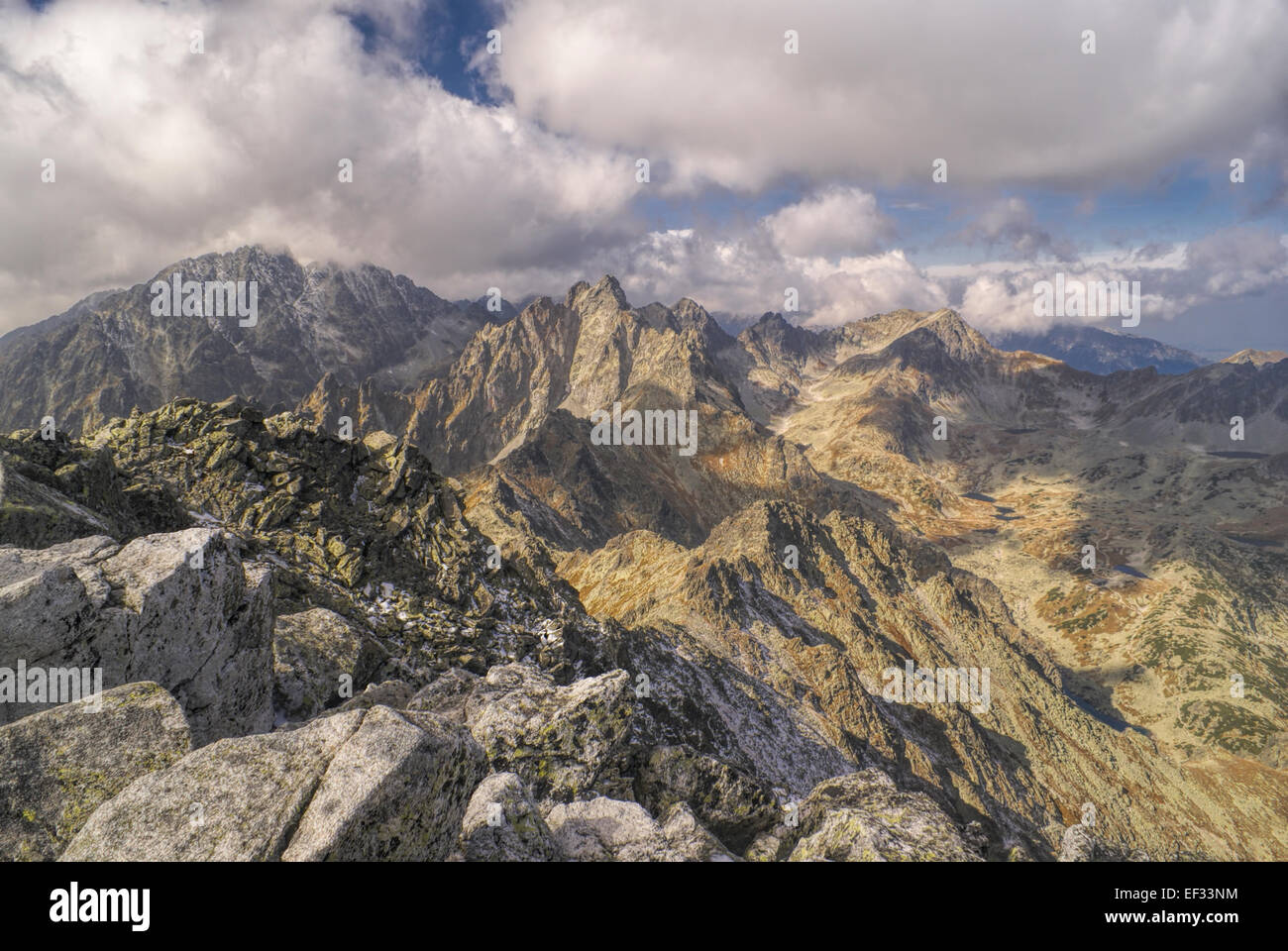 Majestic peaks of High Tatras in Slovakia from Slavkovsky Stit Stock ...