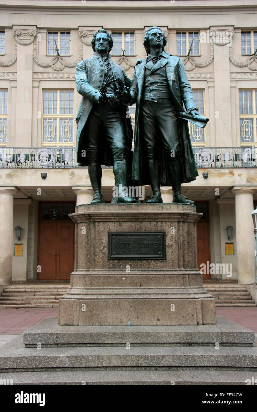The Goethe-Schiller Monument is a bronze double statue of the German ...