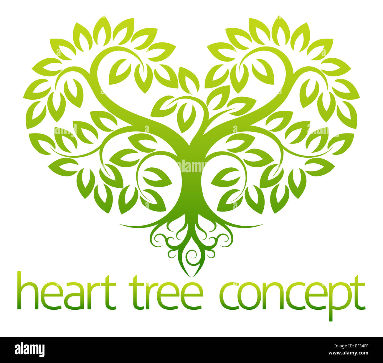 An abstract illustration of a tree growing in the shape of a heart ...