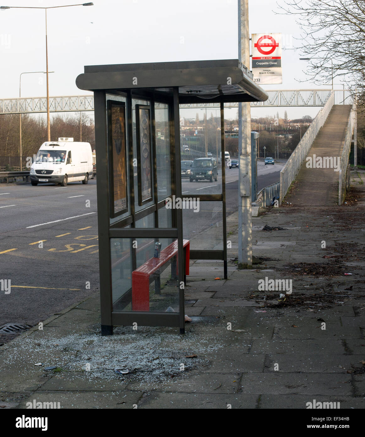 Bus stop bus stop bus shelter vandalism hi-res stock photography and ...