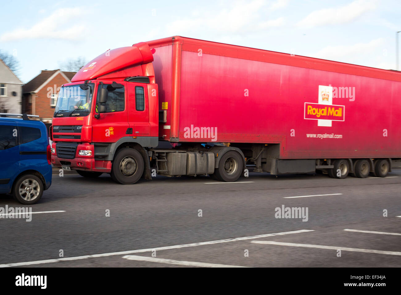 Huge Royal Mail Lorry truck juggernaut red Stock Photo, Royalty Free ...