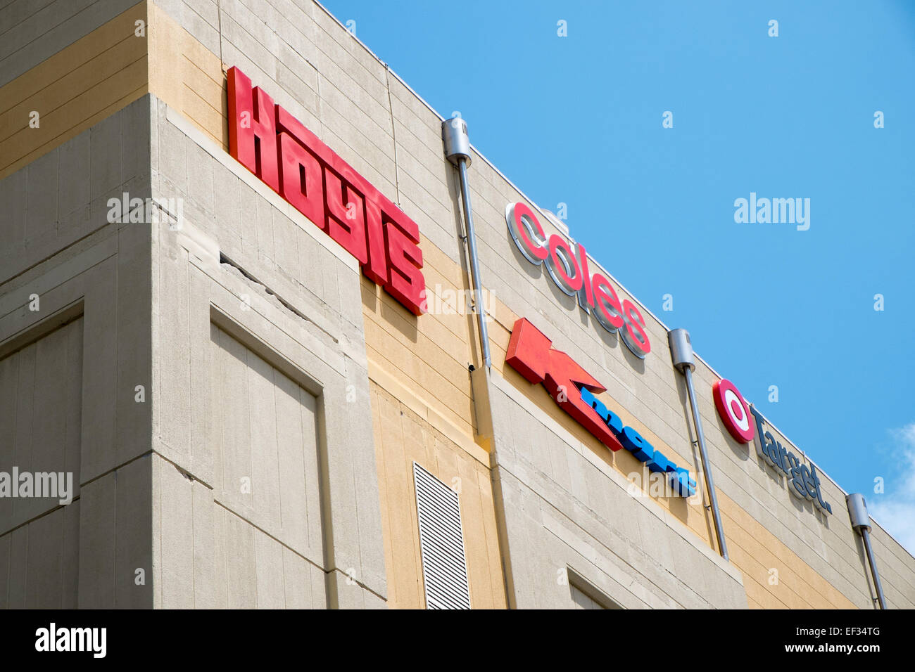 shop signage advertising on the outside of broadway shopping centre ...