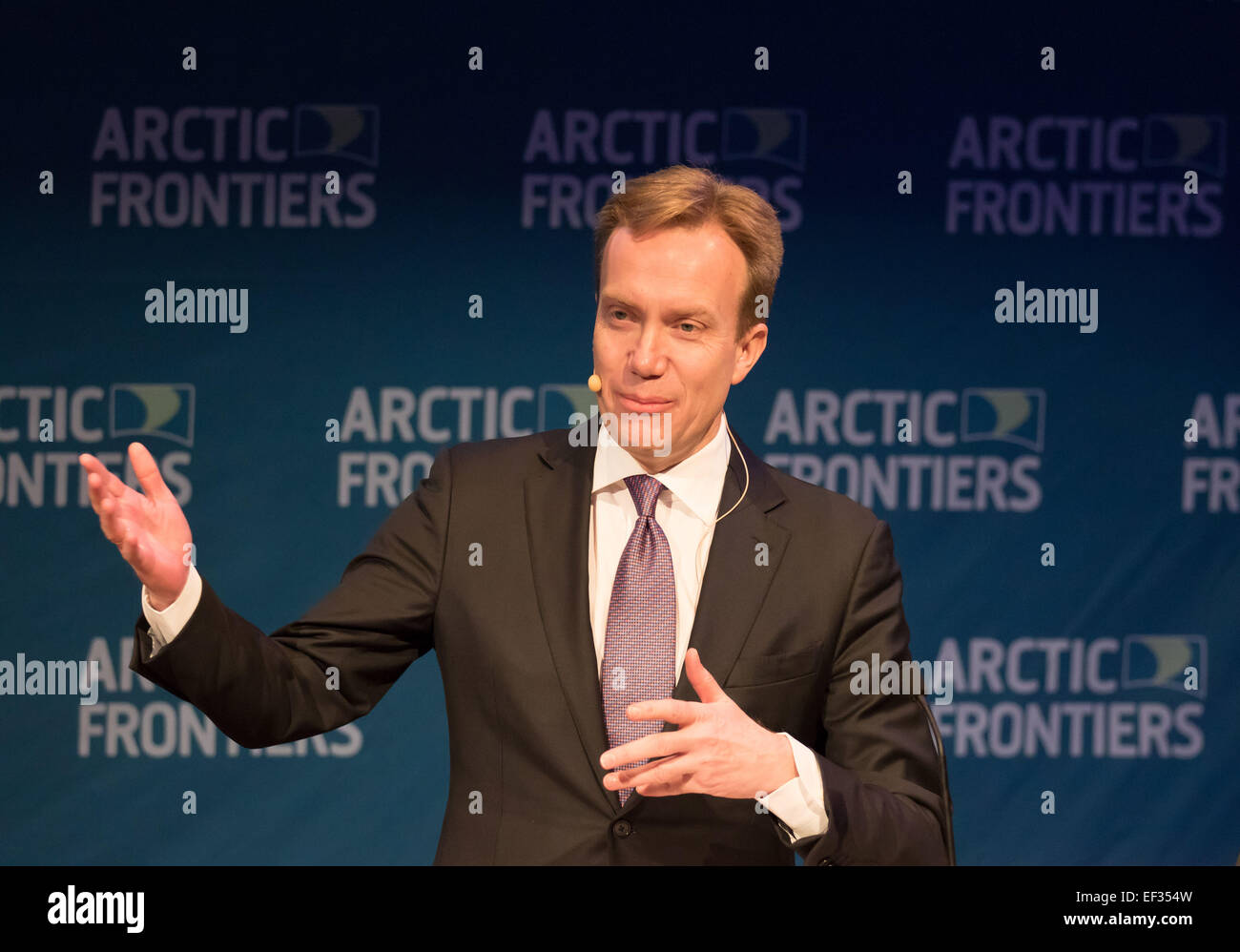 Borge Brende, the Norwegian Foreign Minister at the Arctic Frontiers ...