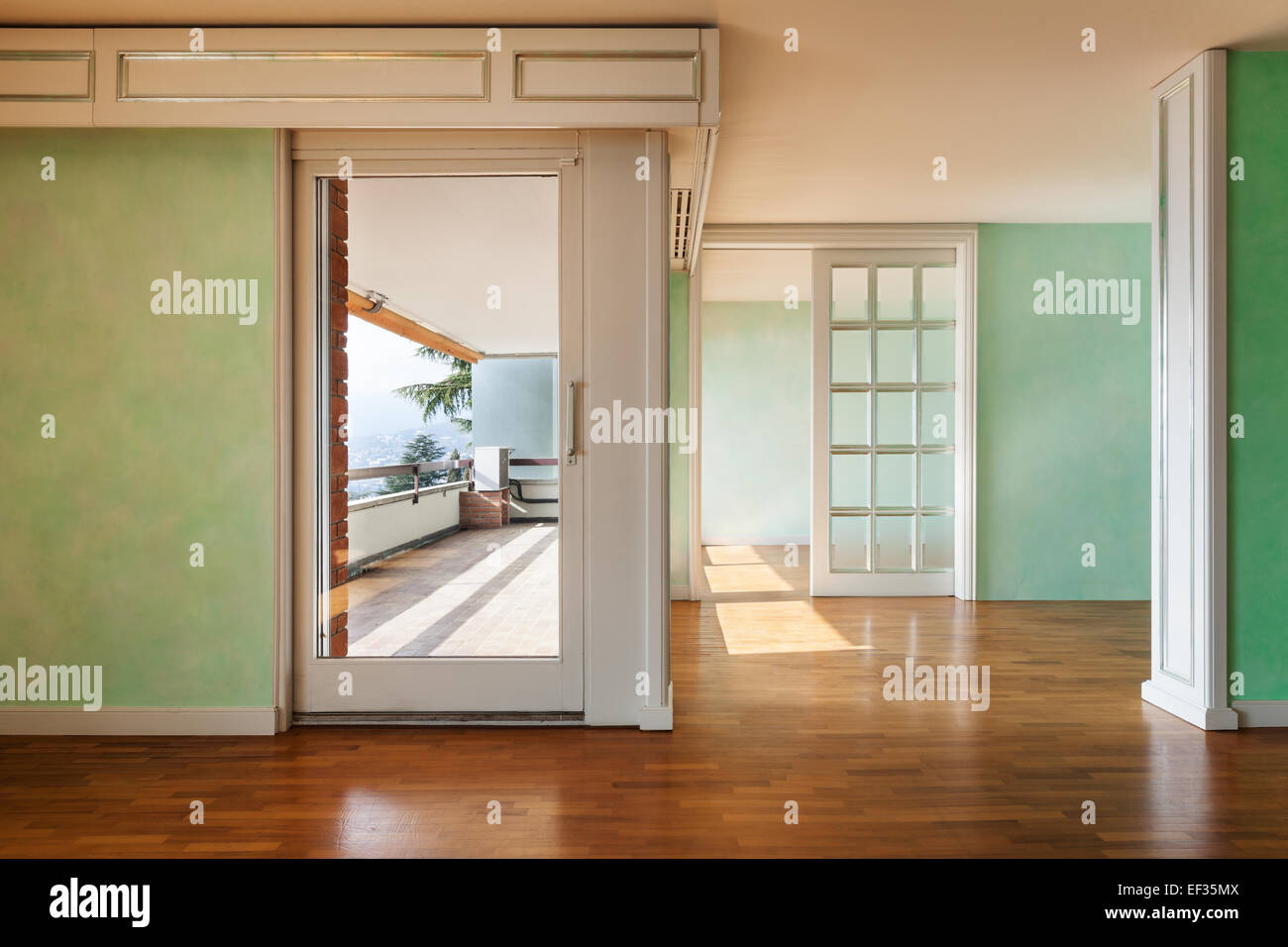 Interior, empty apartment in style classic, large room Stock Photo - Alamy