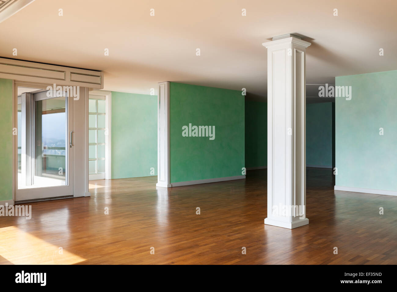 Interior, empty apartment in style classic, large room Stock Photo - Alamy