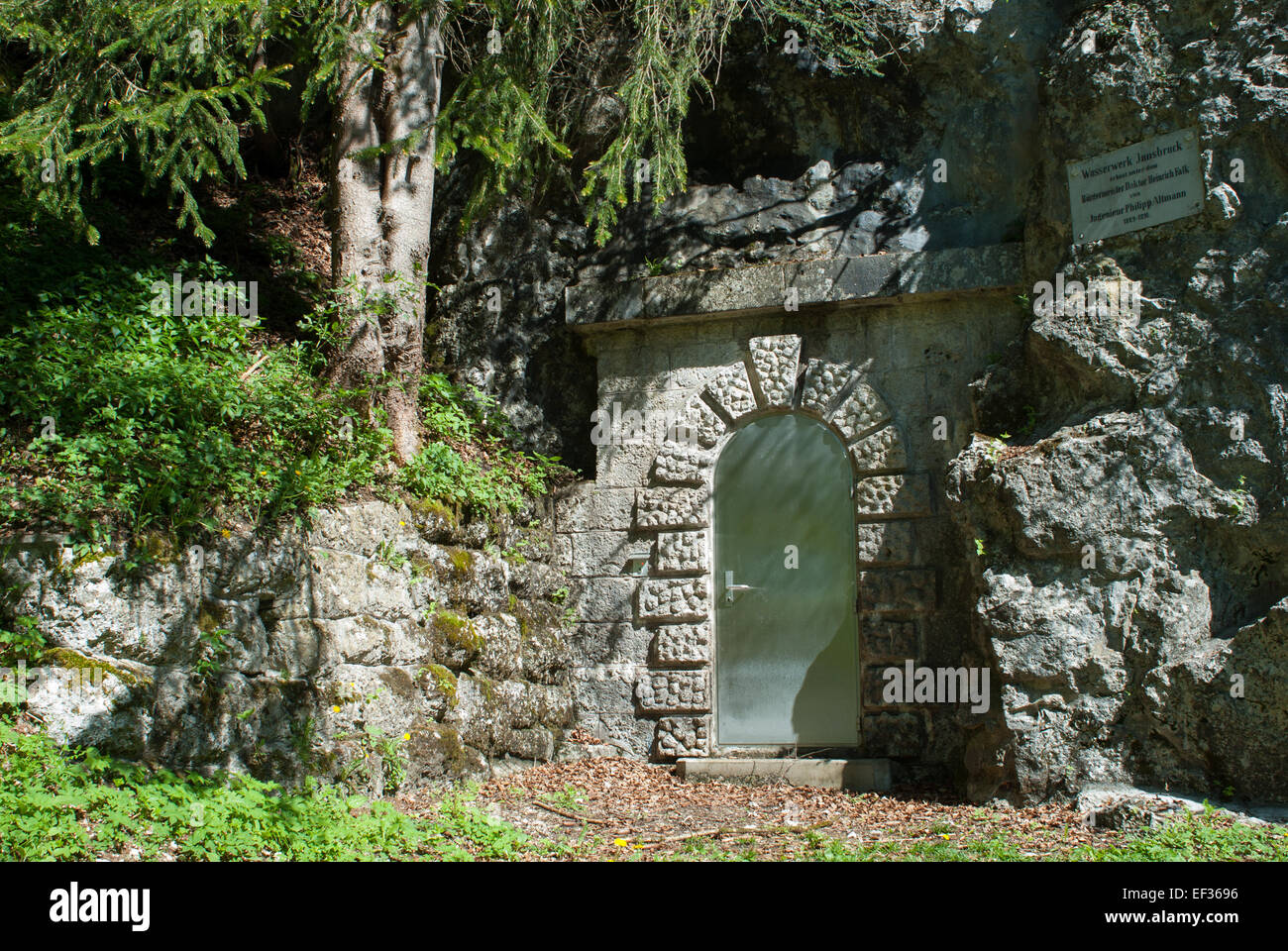 The old mine exit (Ausstieg alter Klammstollen) near Innsbruck, Austria ...