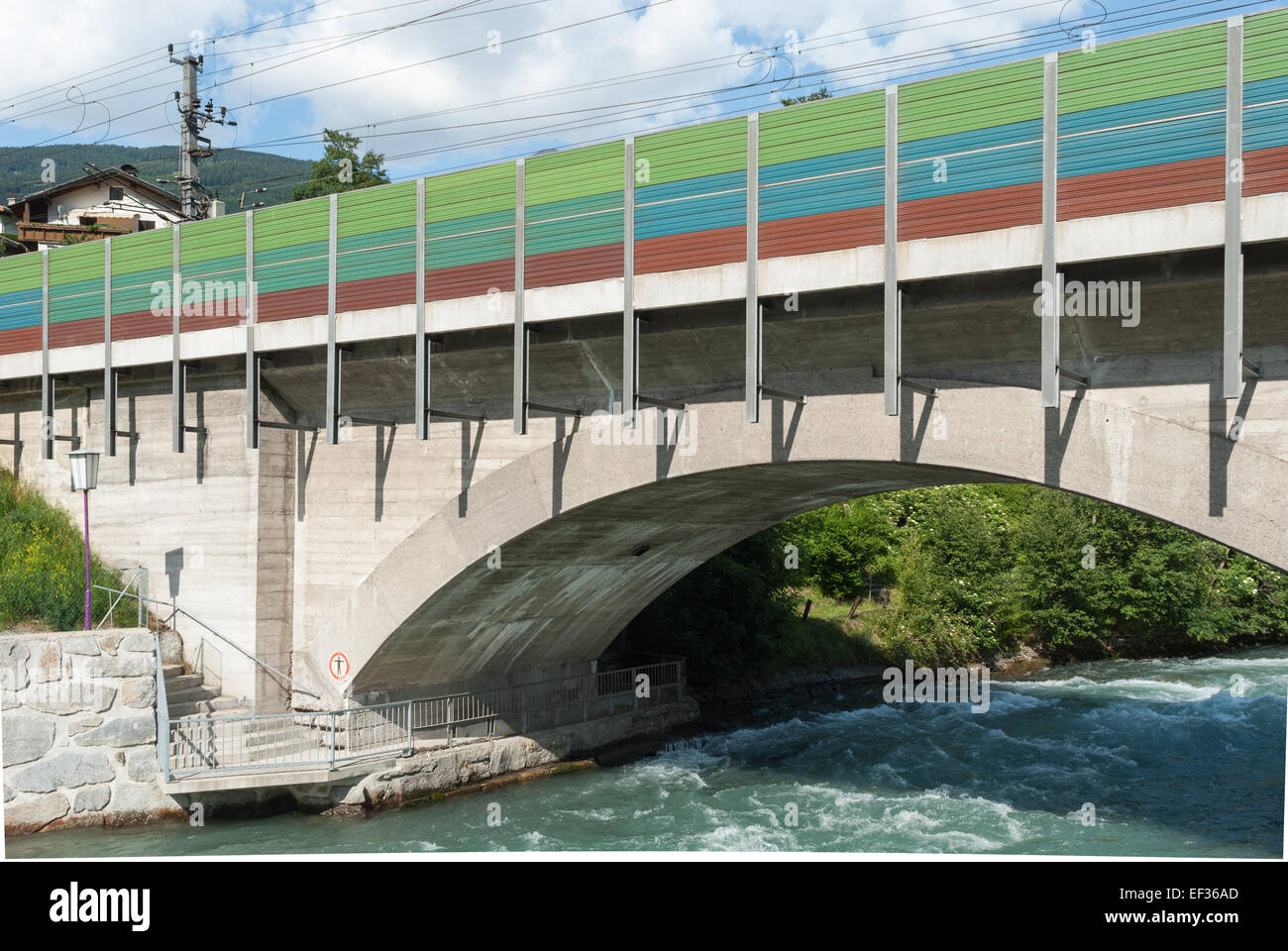 The railway bridge over the Sill River in Pfons, Austria, is a key ...