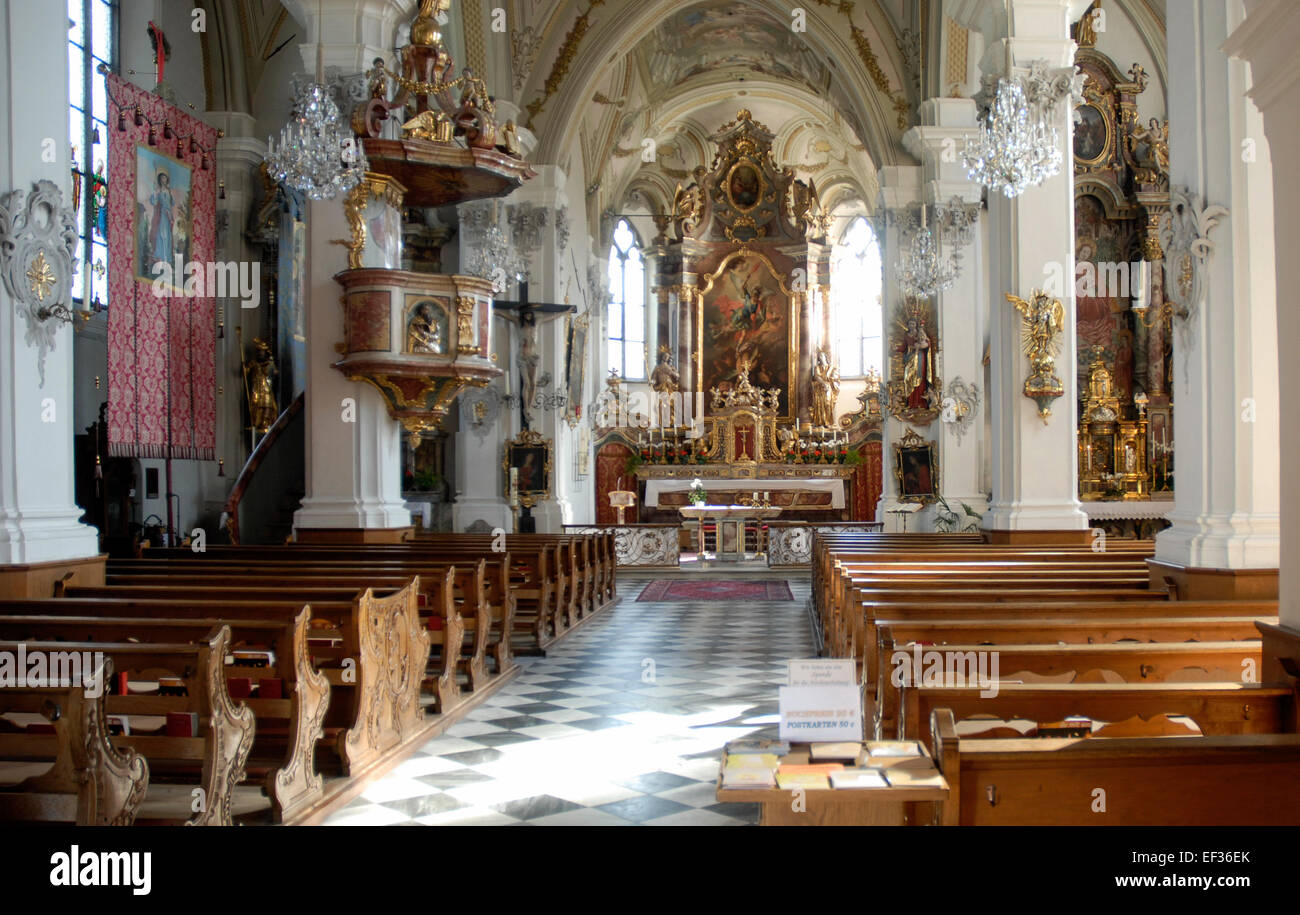Interior view of the Basilica in Absam, Austria, showcasing its ...