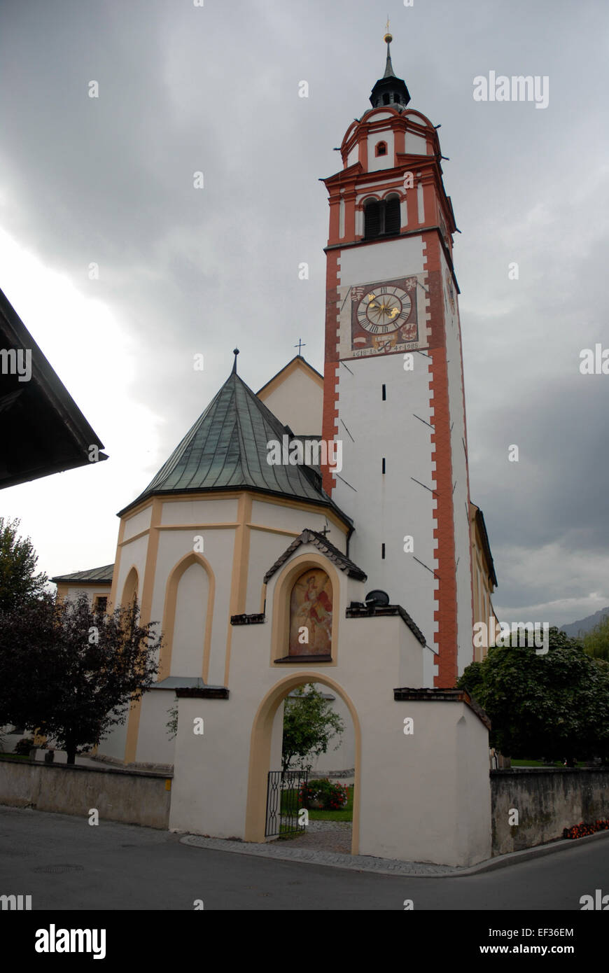 Basilica of Absam from the east side, a significant religious site in ...