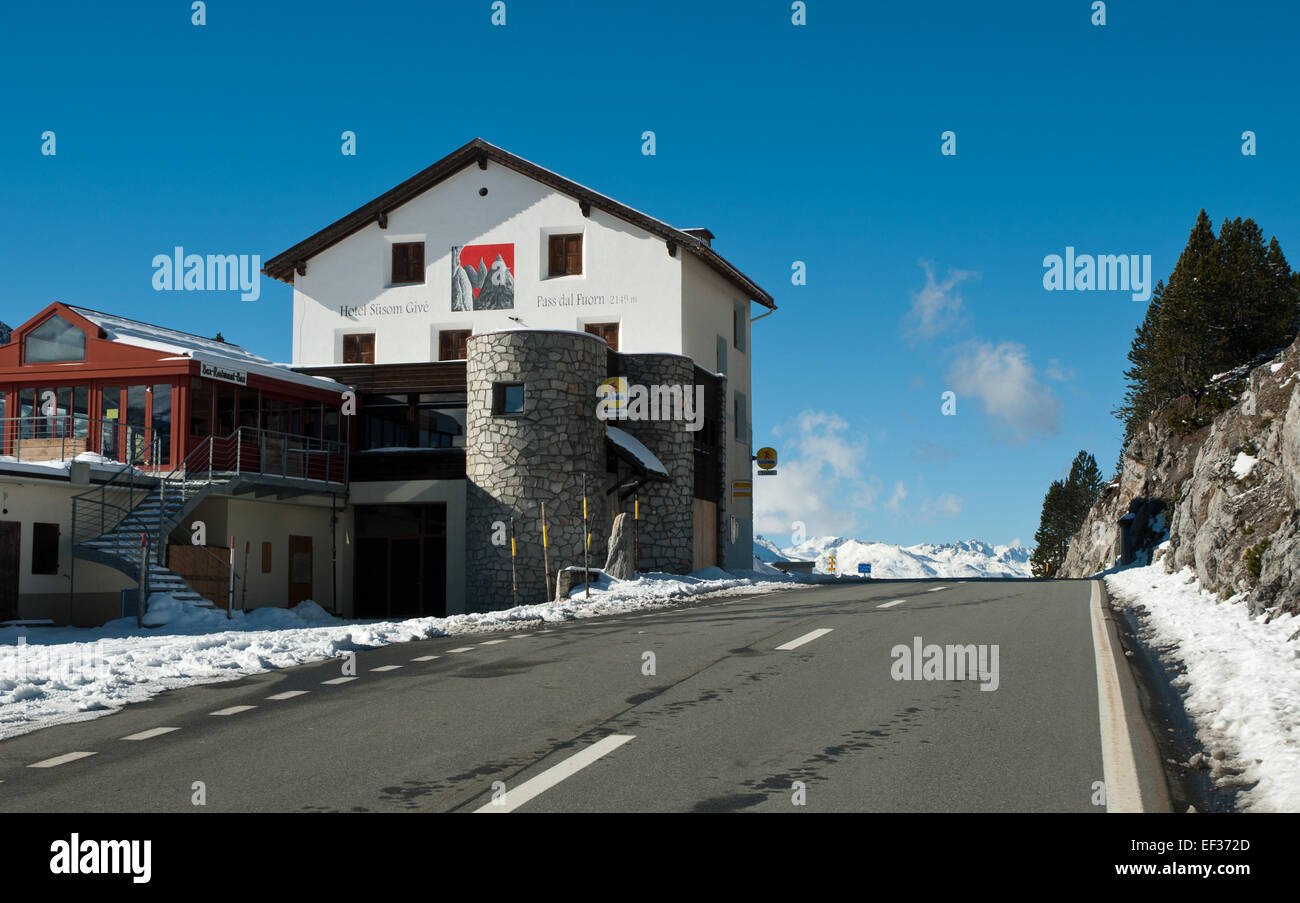 Die Passhöhe at Ofenpass, Switzerland, a mountain pass offering scenic ...