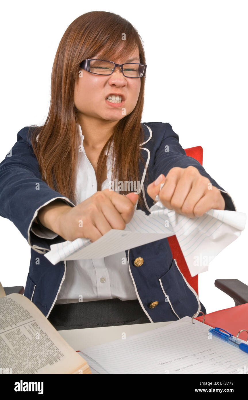 Stressed teenager desk homework hi-res stock photography and images - Alamy