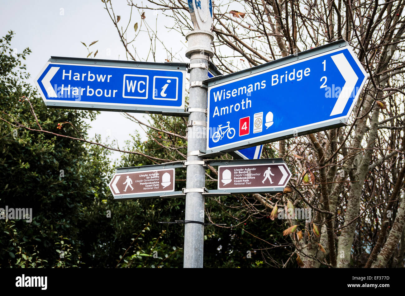 Pembrokeshire coastal path sign tenby hi-res stock photography and ...
