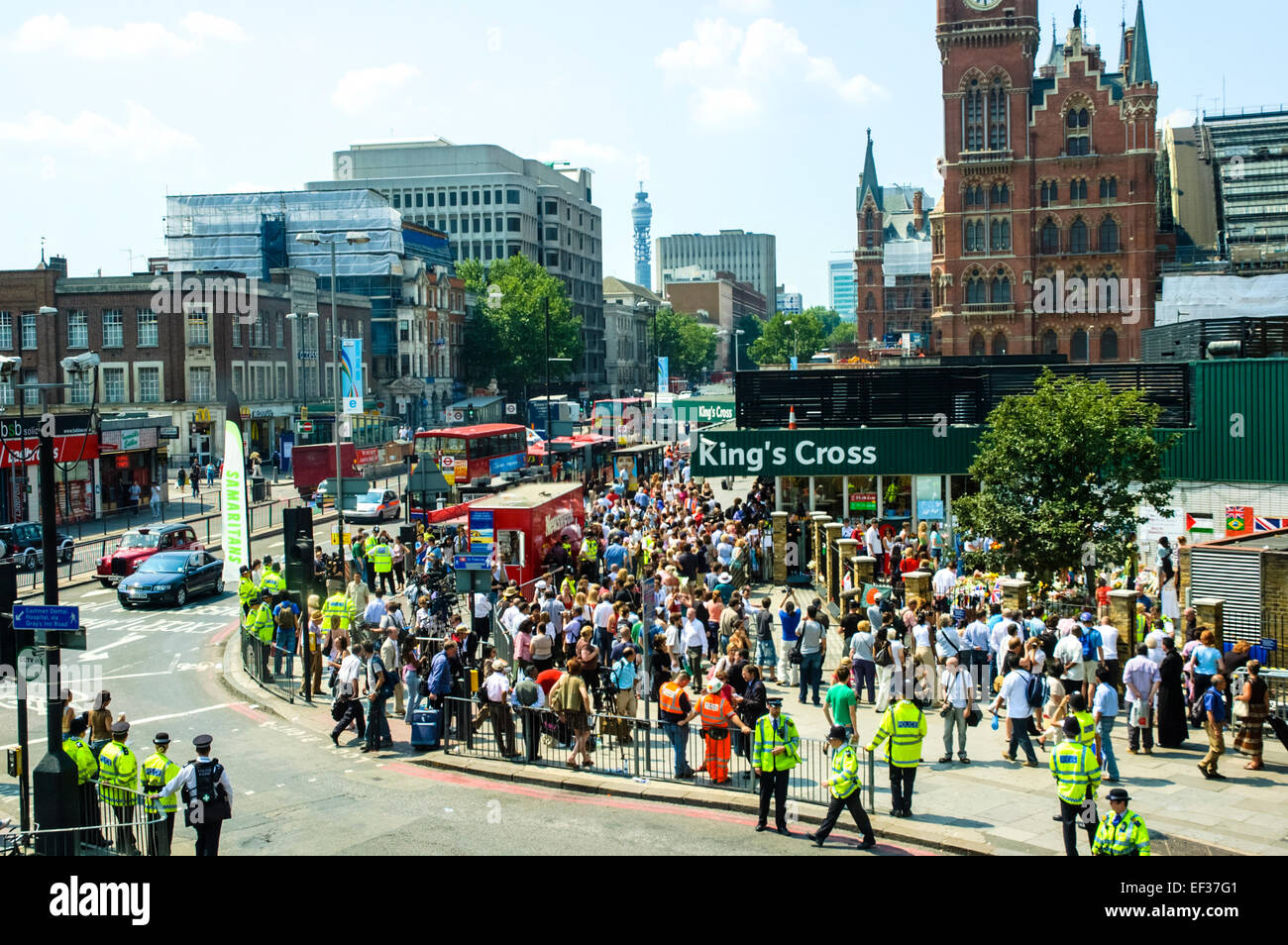 London, UK - July 14, 2005: Hundreds of people are coming to pay their ...