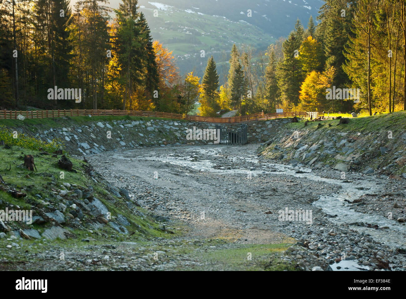 Debris flow barrier at Fallbach, Austria, a vital infrastructure to ...