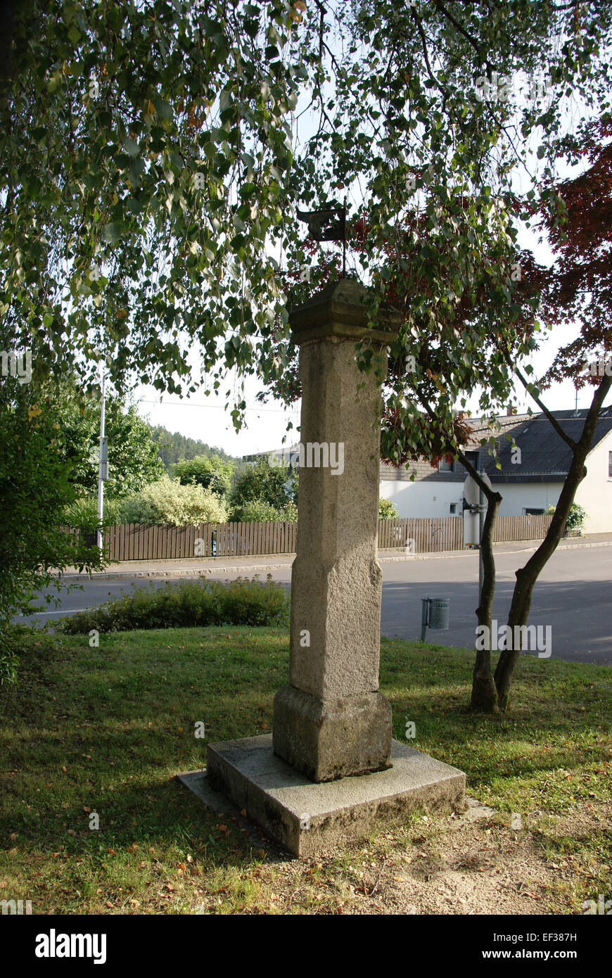 The Pranger in Gutau, Austria, a historic pillory used in the past as a ...