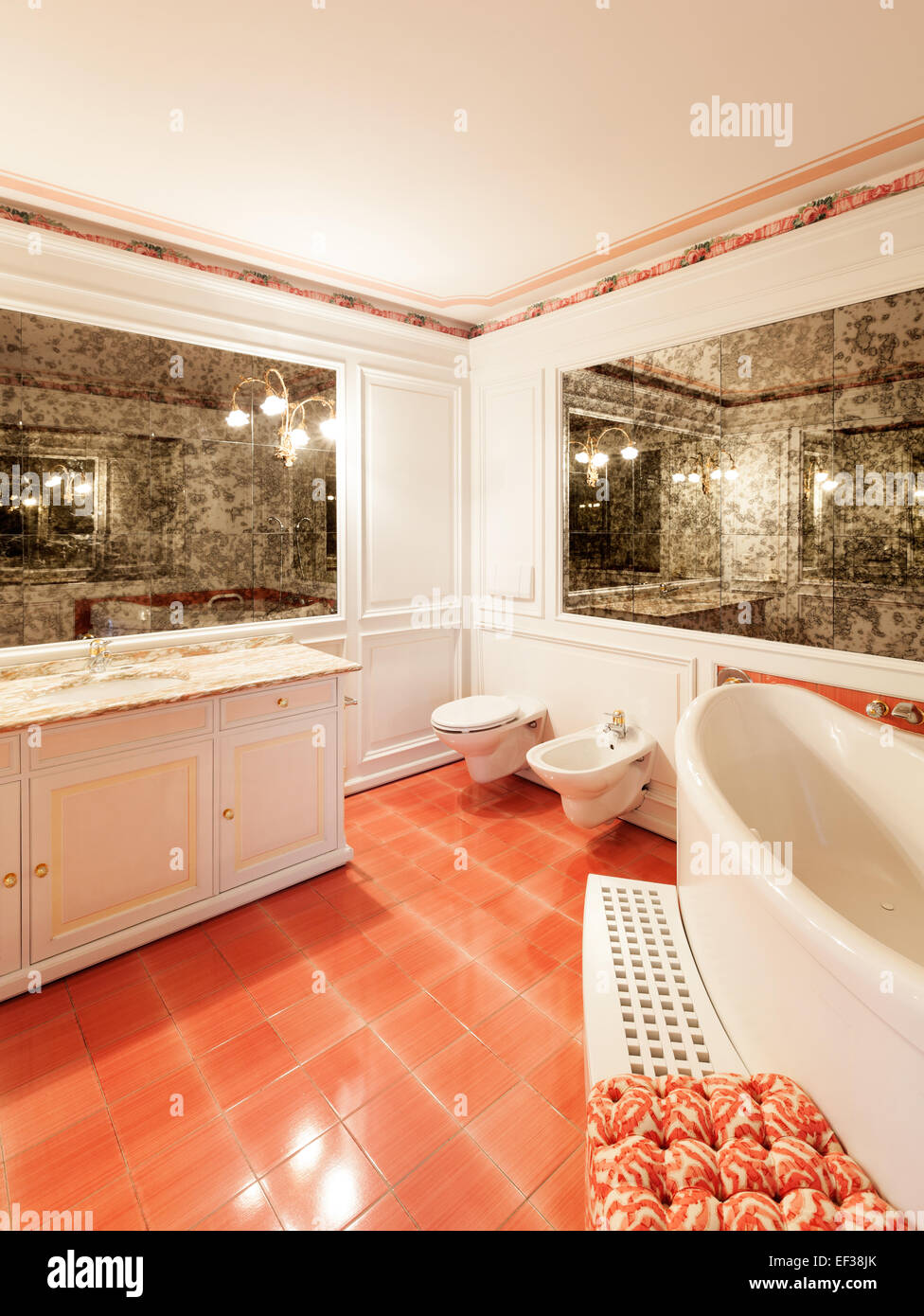 comfortable bathroom in style classic Stock Photo - Alamy