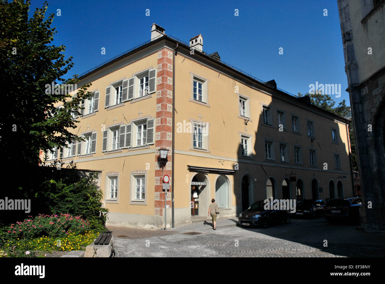 Historic buildings at Pfarrplatz 1 and 2 in Hall in Tirol, Austria ...