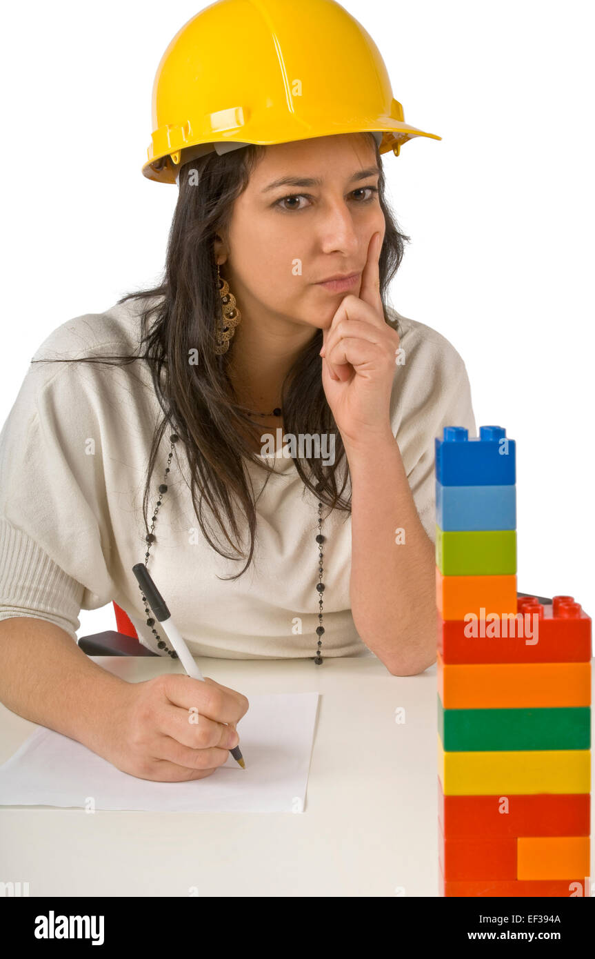 Women looking at building blocks Stock Photo - Alamy